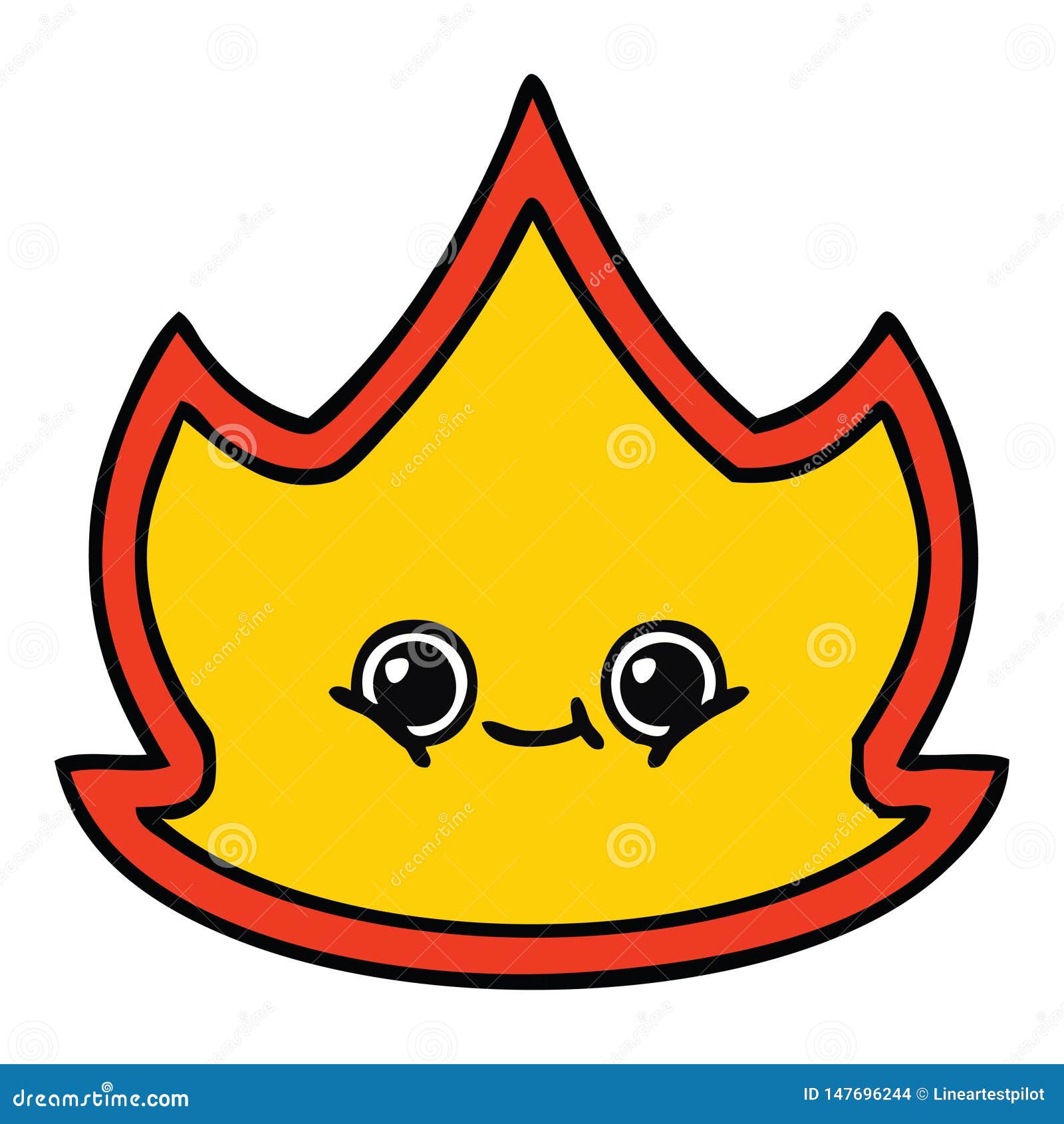Cute cartoon fire stock vector. Illustration of drawing - 147696244