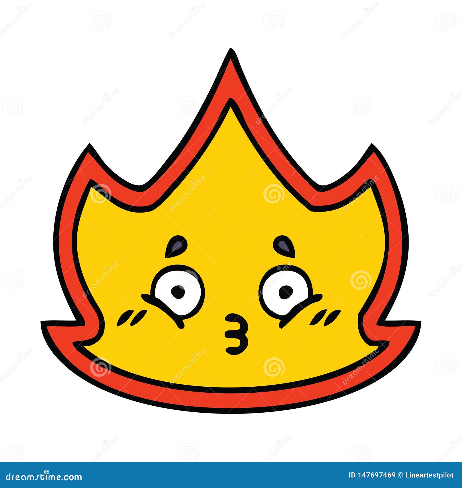 Cute cartoon fire stock vector. Illustration of clip - 147697469