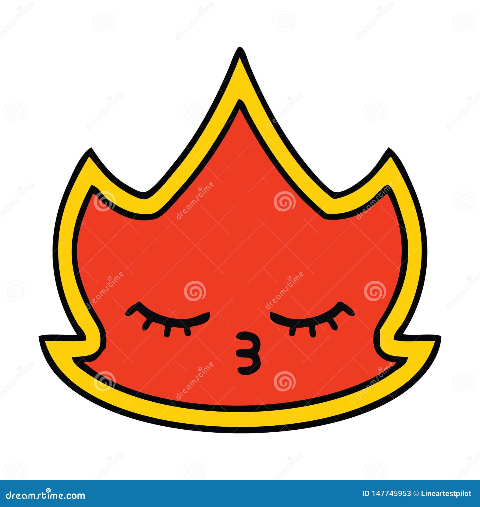 Cute cartoon fire stock vector. Illustration of fire - 147745953