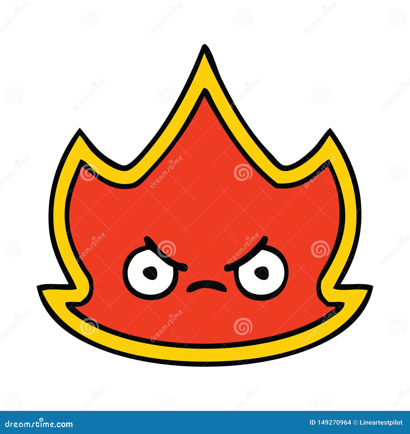 Cute cartoon fire stock vector. Illustration of drawing - 149270964
