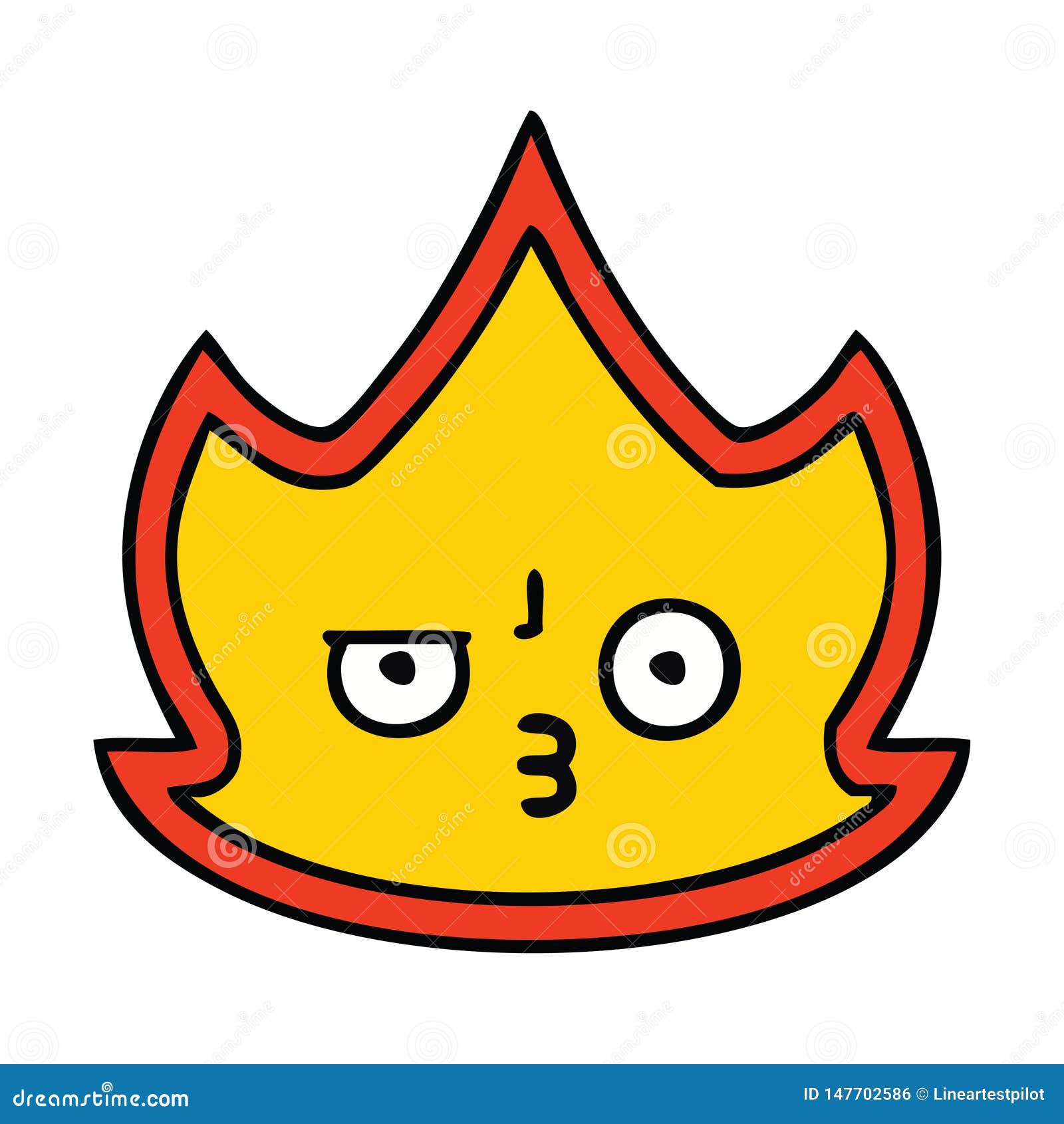 Cute cartoon fire flame stock vector. Illustration of hand - 147702586