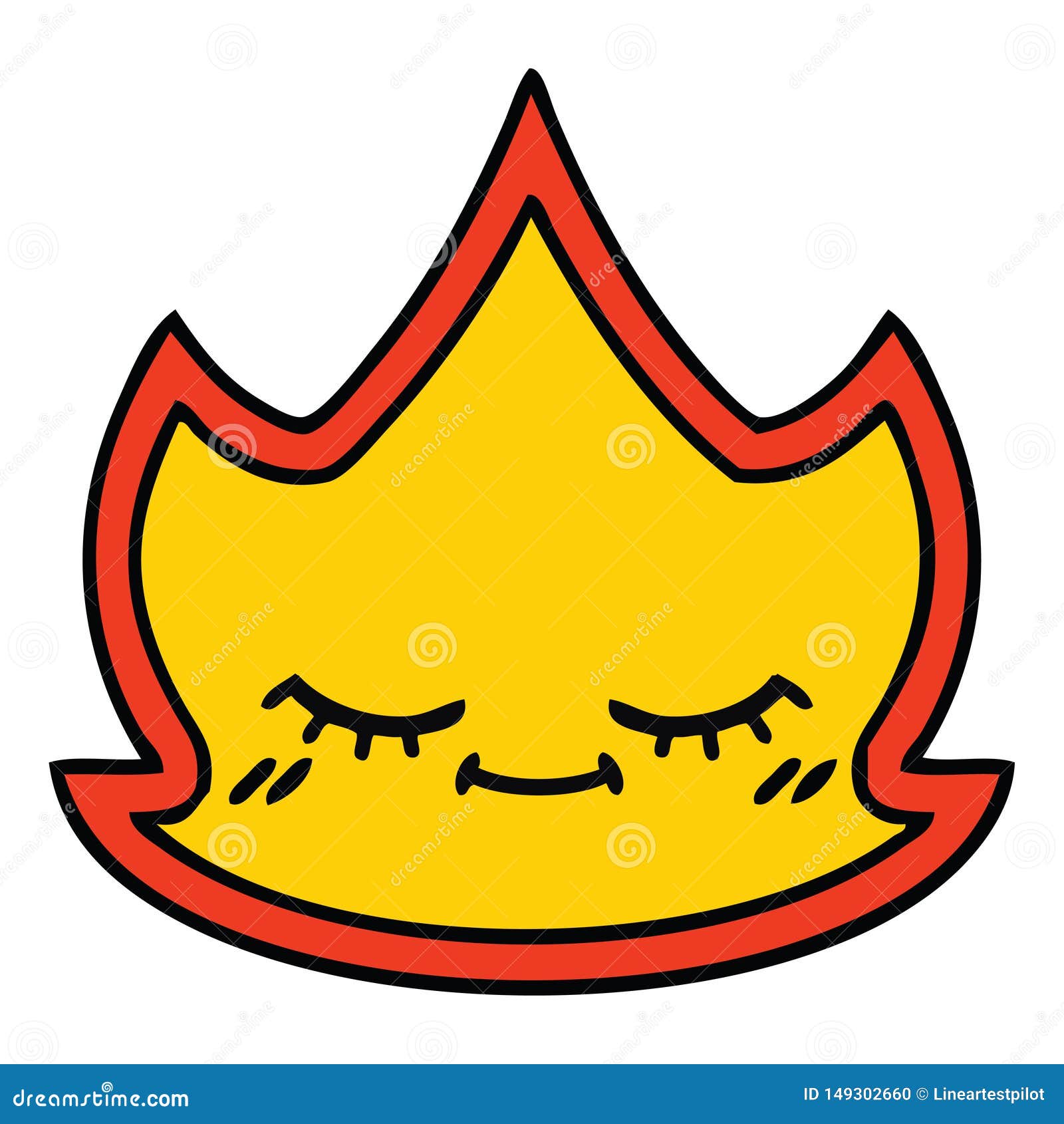 Cute cartoon fire flame stock vector. Illustration of freehand - 149302660