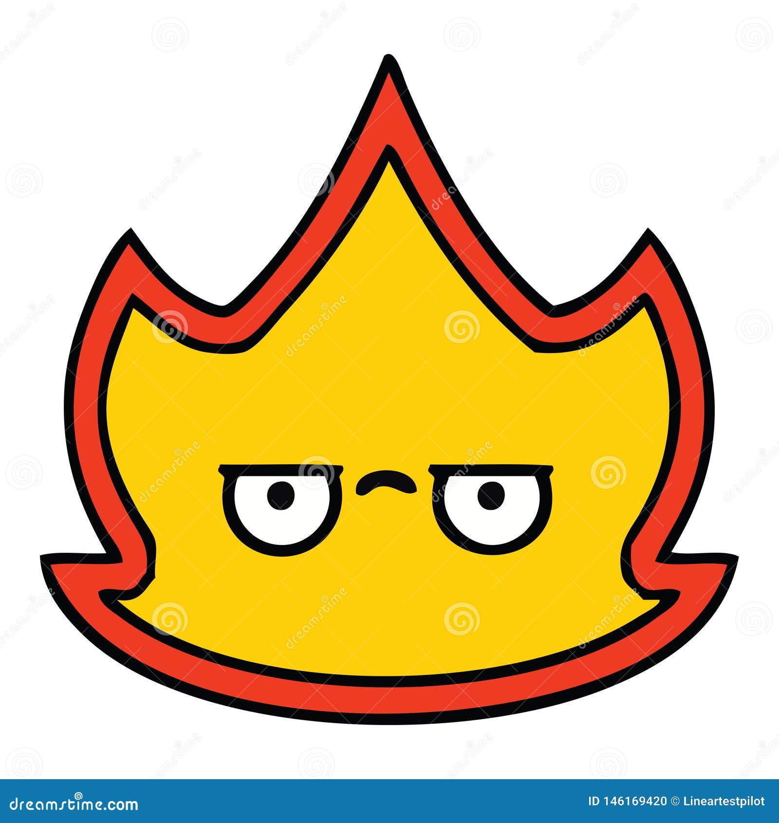 Cute cartoon of a fire stock vector. Illustration of heat - 146169420