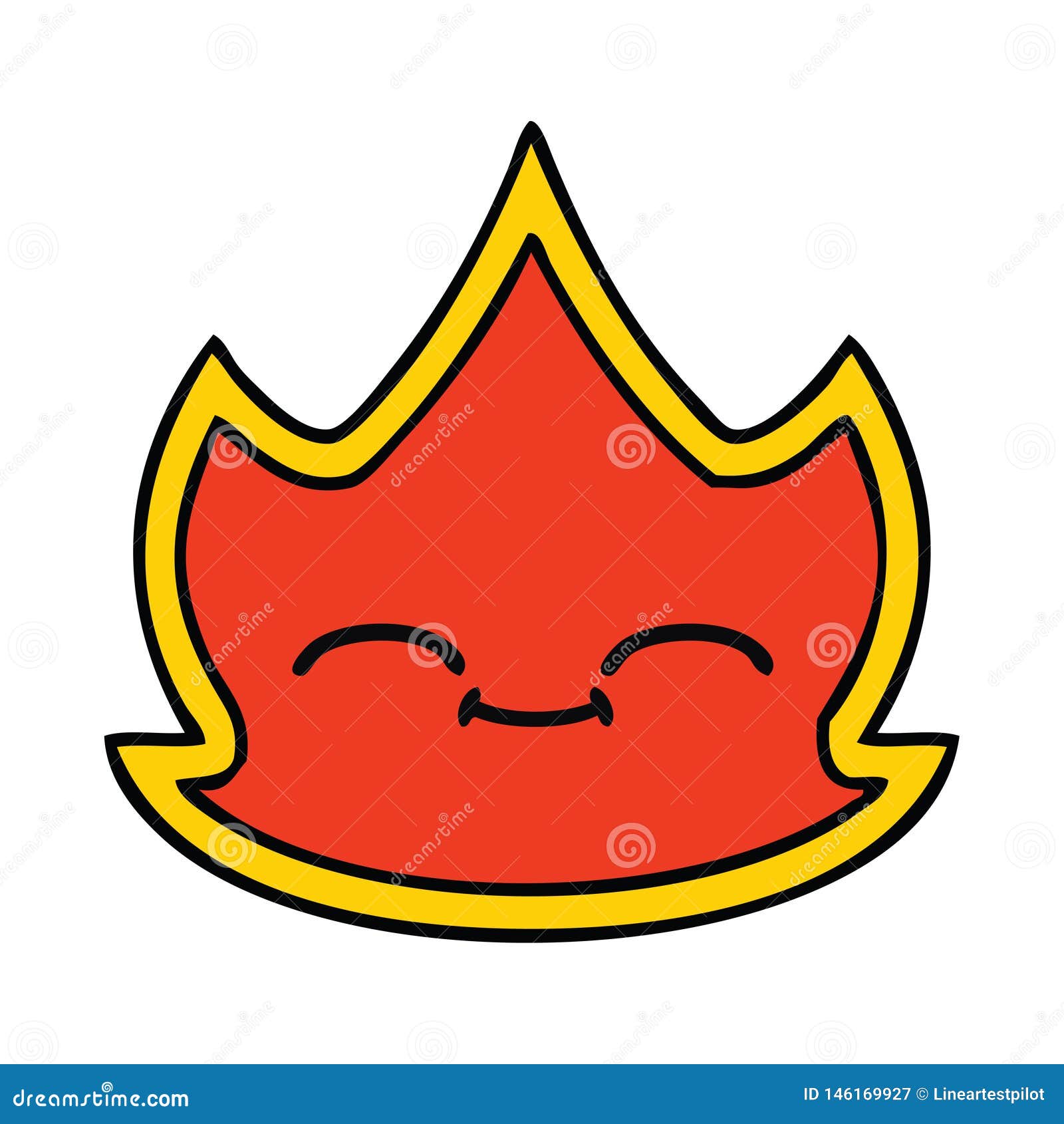 Cute cartoon of a fire stock vector. Illustration of cartoon - 146169927
