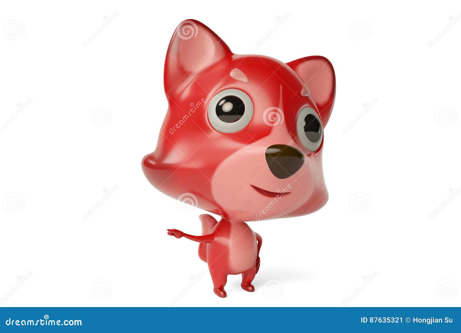Cute Cartoon Firefox,3D Illustration. Stock Illustration - Illustration ...