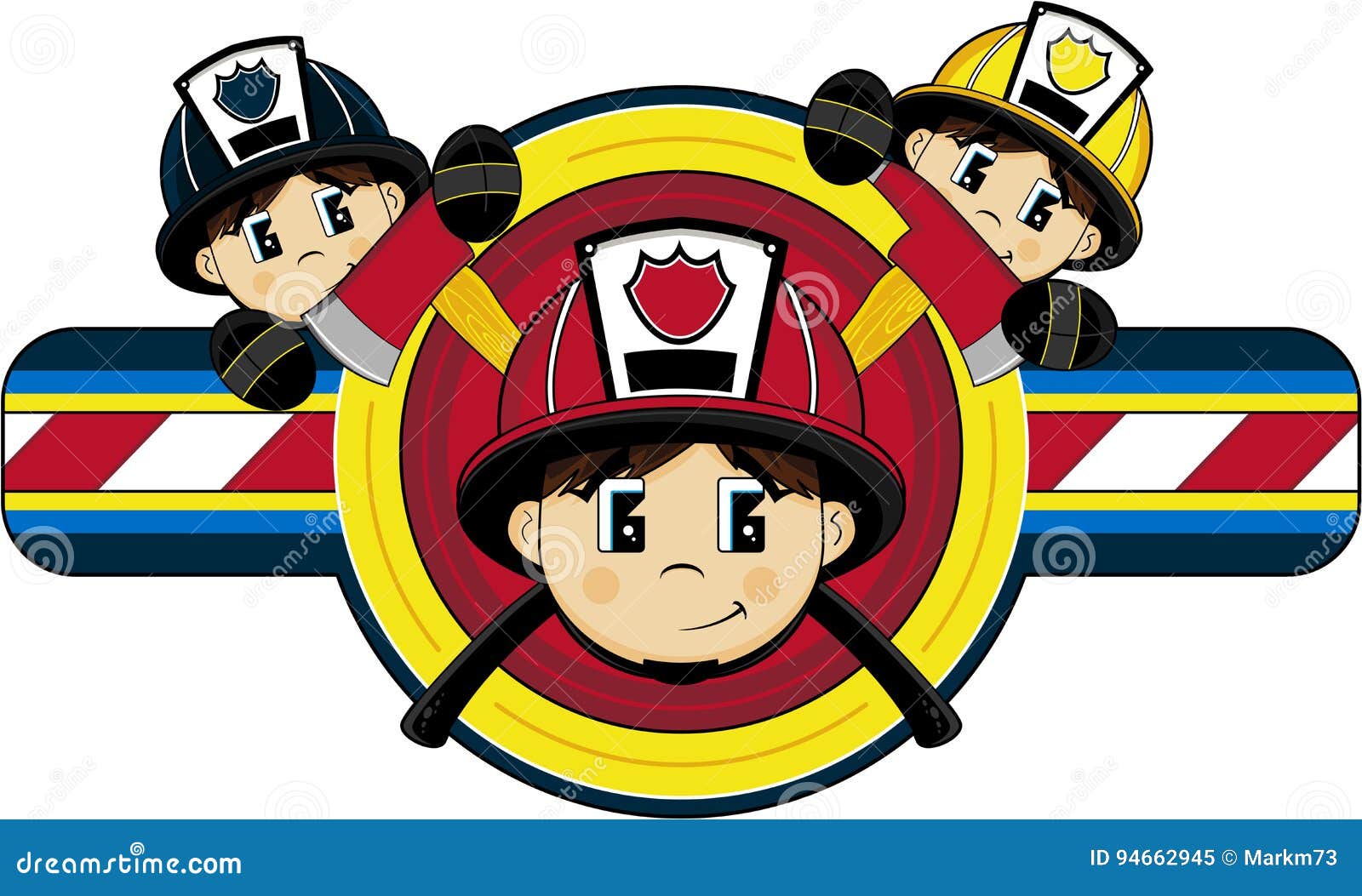 Cute Cartoon Fireman - Firefighter Stock Vector - Illustration of ...