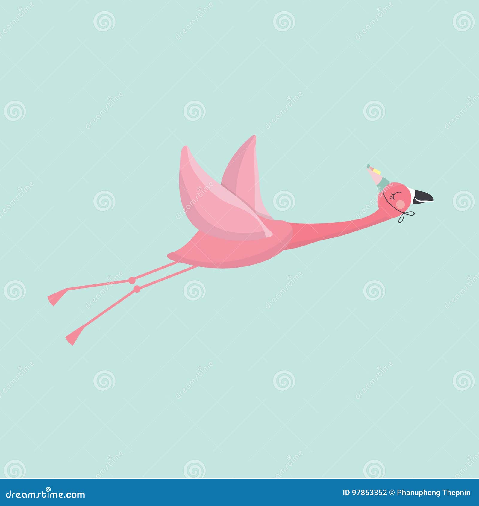 Cute cartoon flamingo. stock vector. Illustration of symbol - 97853352
