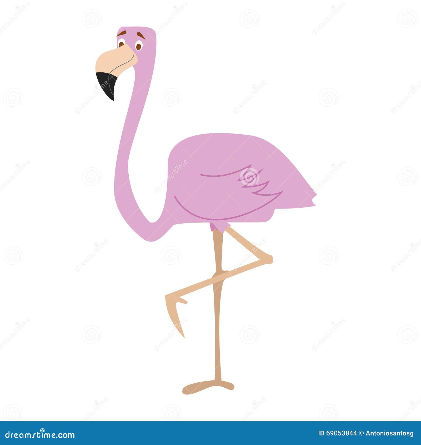 Cute Cartoon Flamingo Vector Illustration Stock Vector - Illustration ...