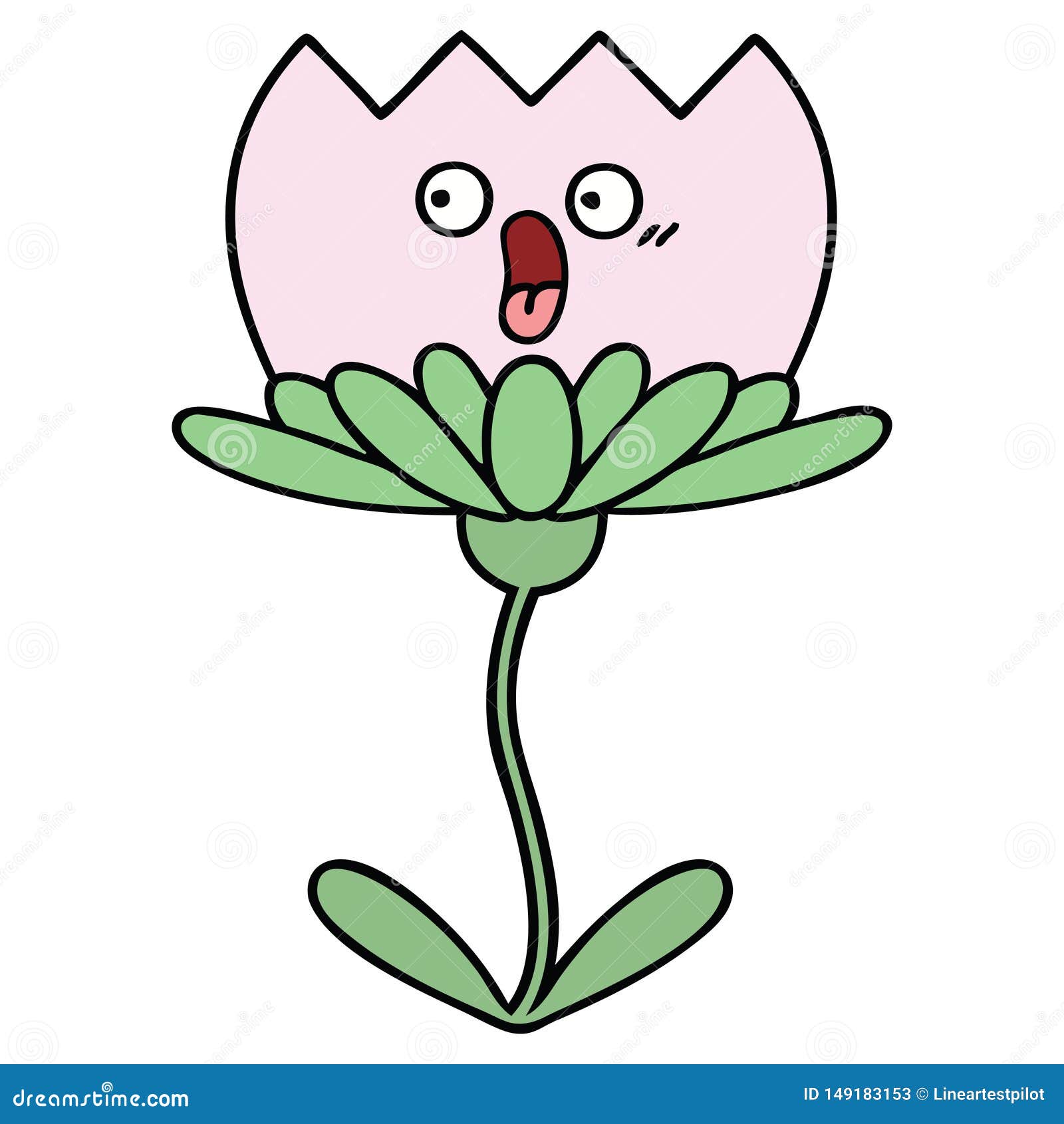 Cute cartoon flower stock vector. Illustration of hand - 149183153