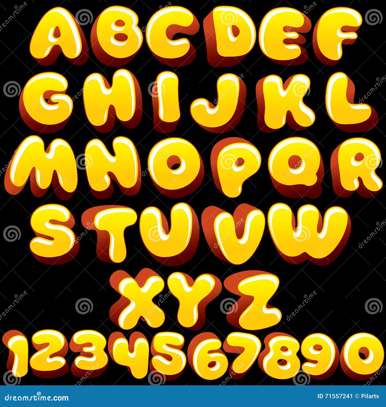 Cute Cartoon Font Vector stock vector. Illustration of book - 71557241