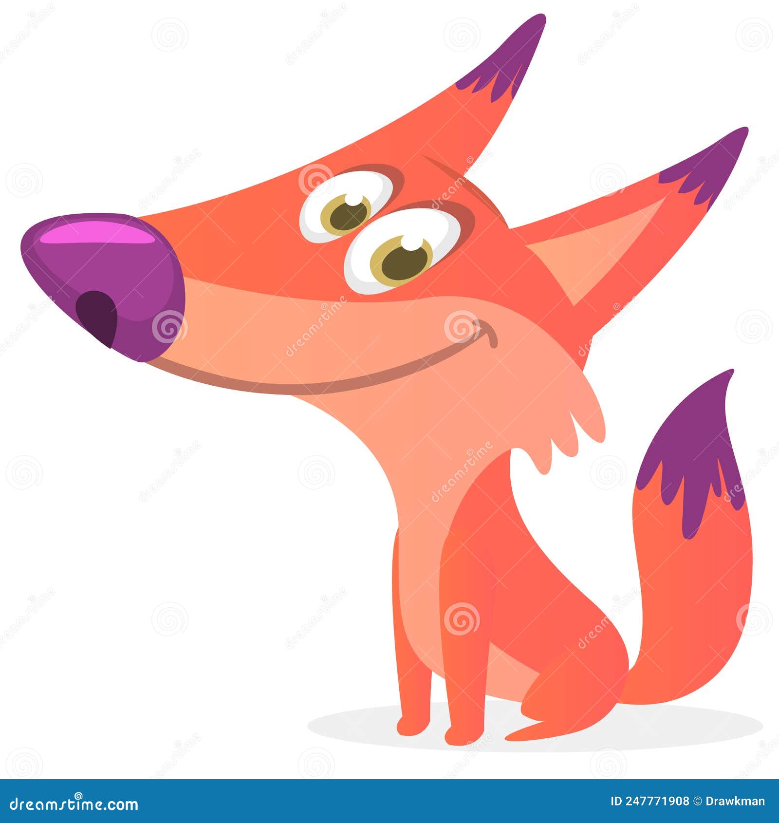 Cute Cartoon Fox Character. Vector Illustration Isolated Stock Vector ...