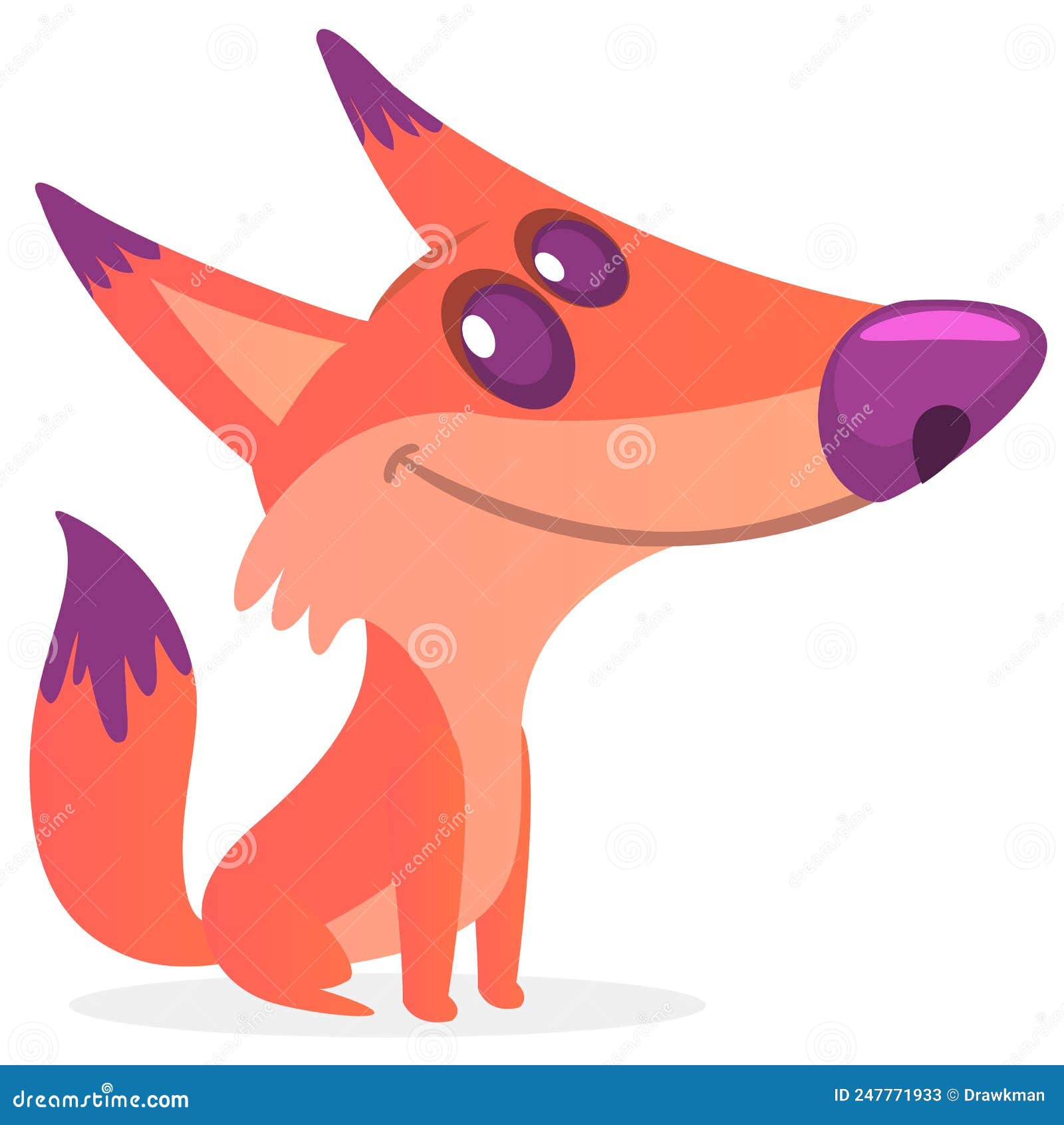 Cute Cartoon Fox Character. Vector Illustration Isolated Stock Vector ...