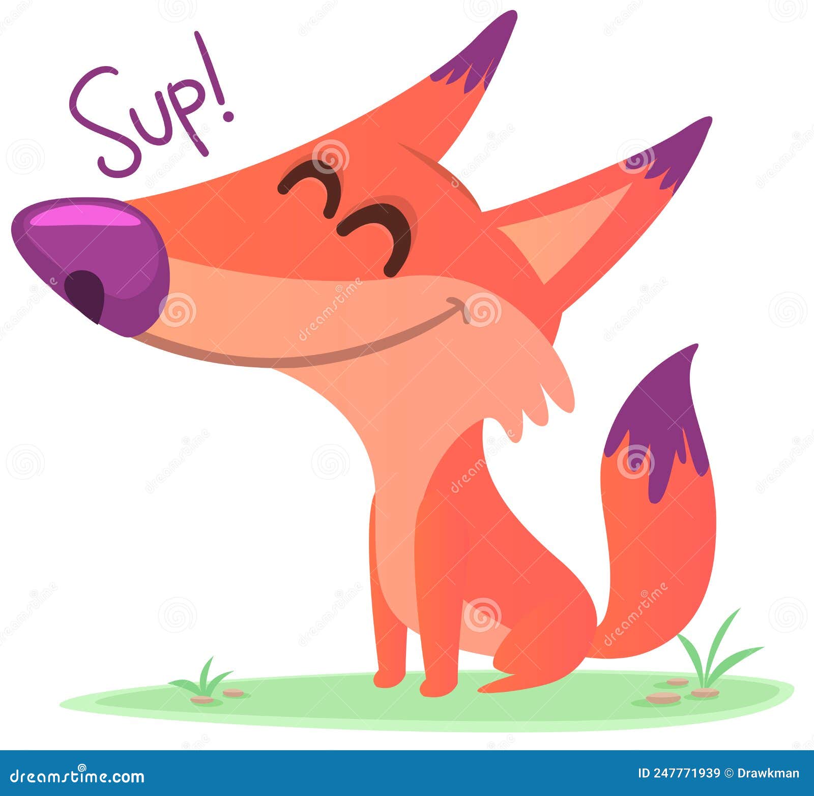 Cute Cartoon Fox Character. Vector Illustration Isolated Stock Vector ...
