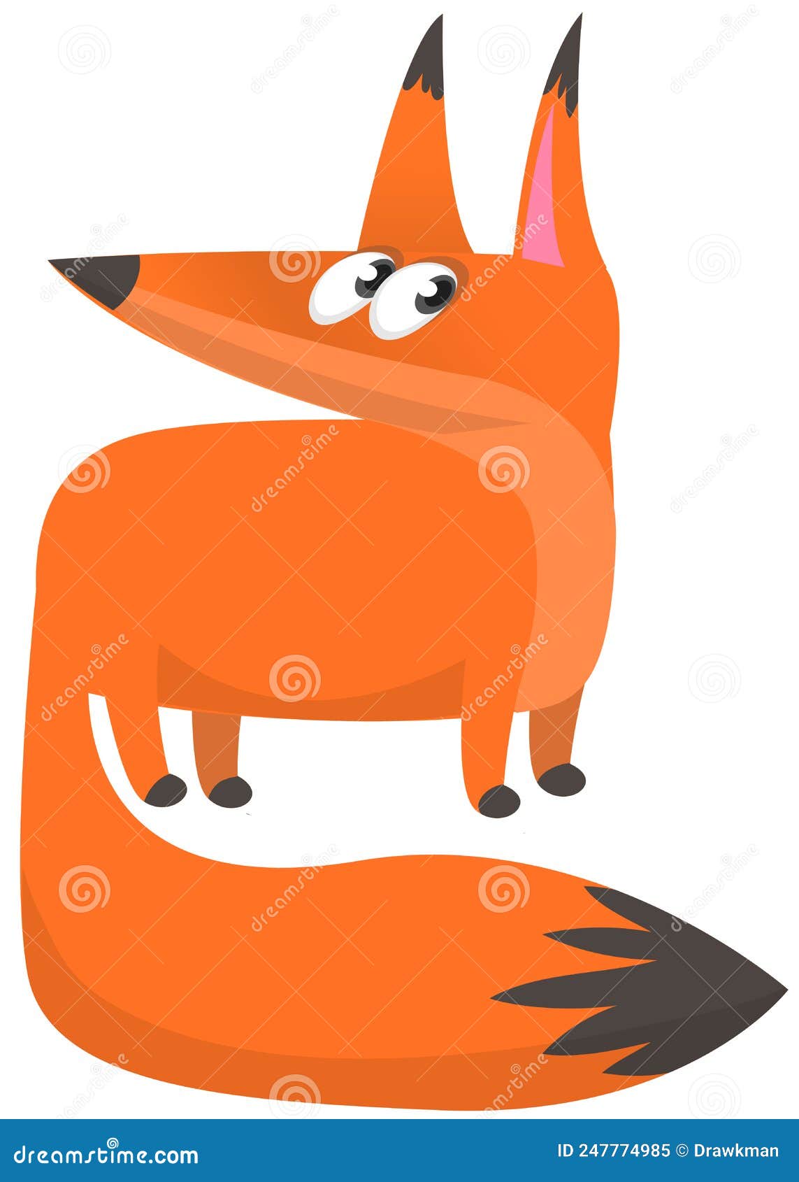 Cute Cartoon Fox Character. Vector Illustration Isolated Stock Vector ...