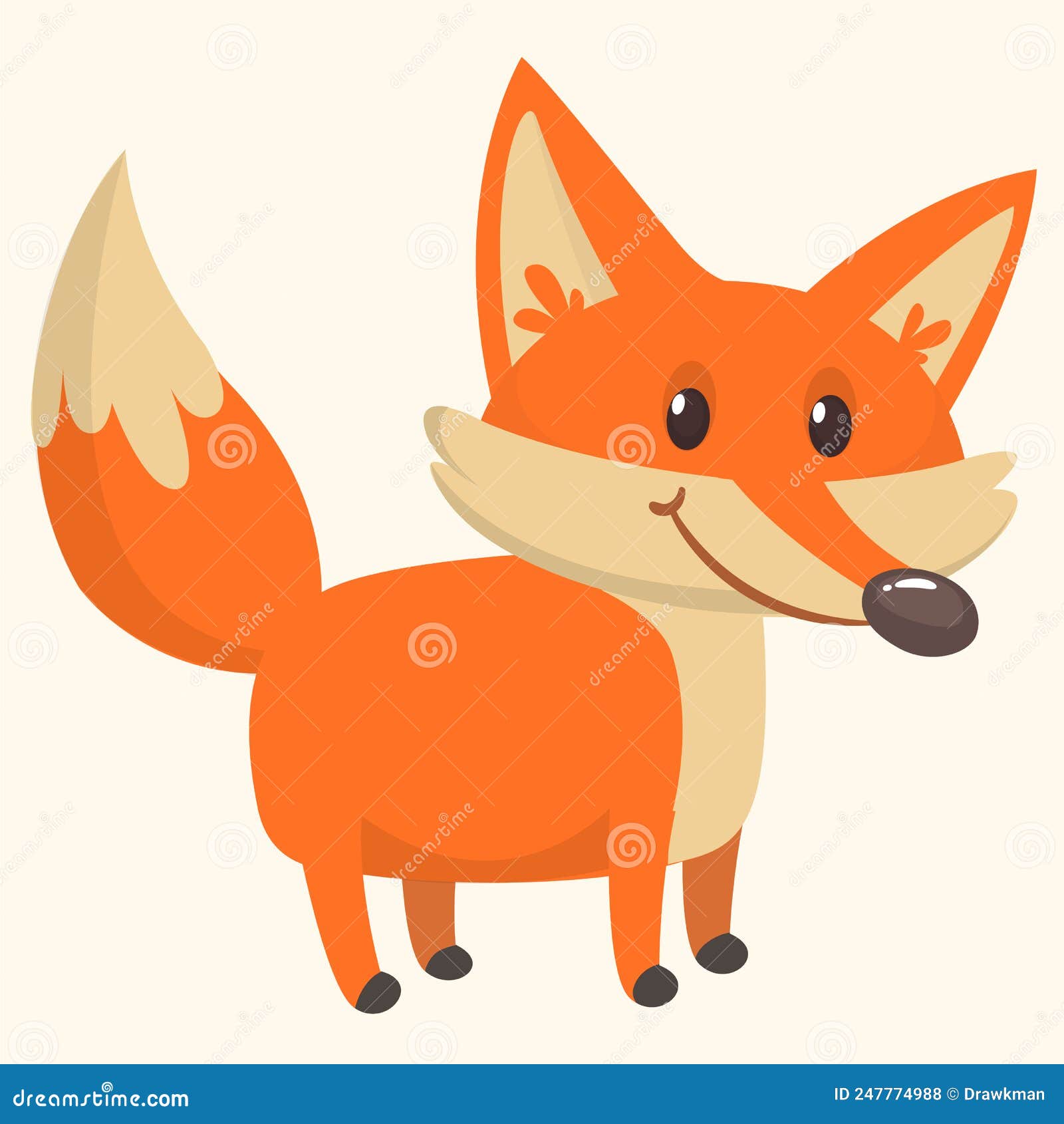 Cute Cartoon Fox Character. Vector Illustration Isolated Stock Vector ...