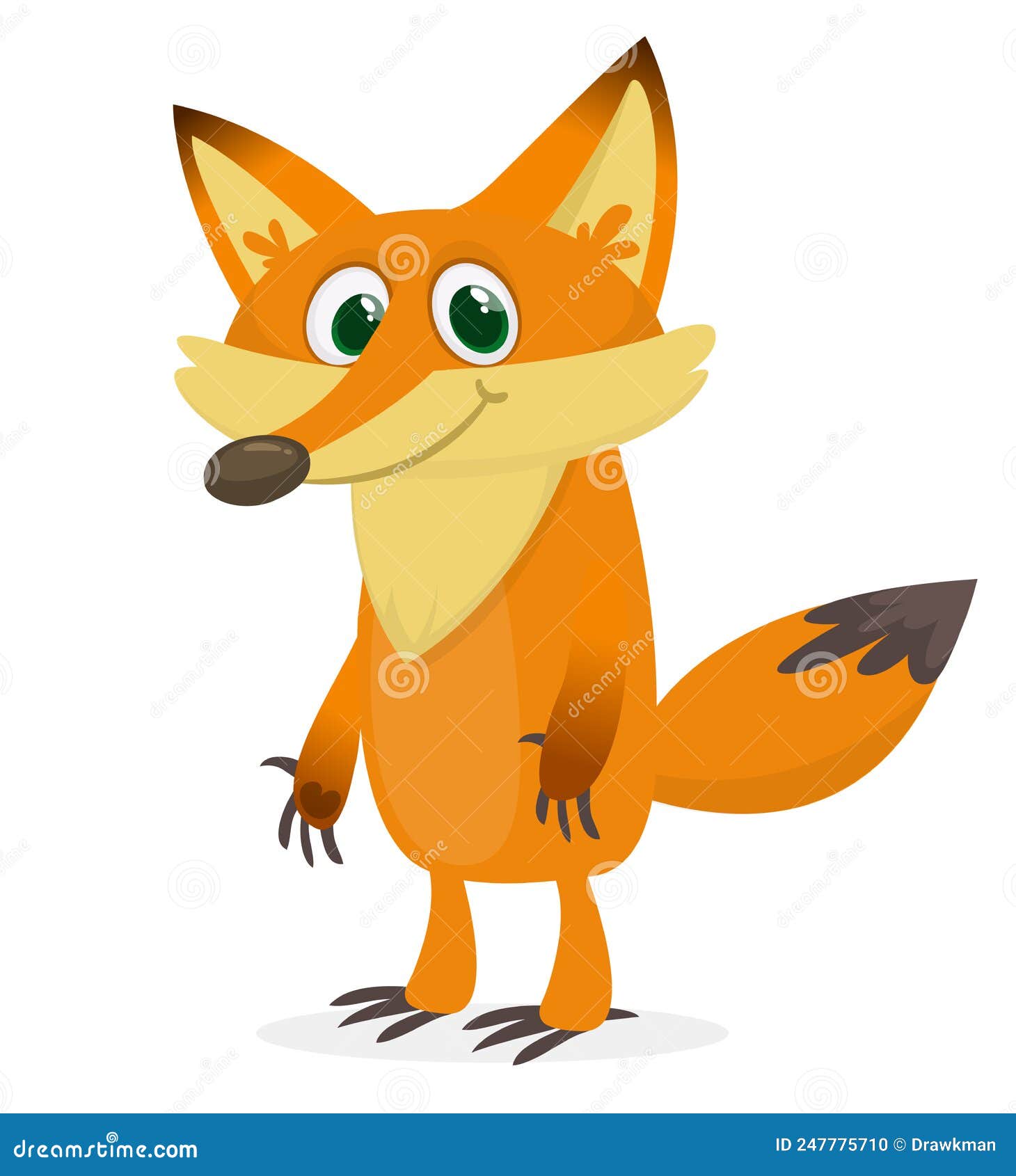 Cute Cartoon Fox Character. Vector Illustration Isolated Stock Vector ...