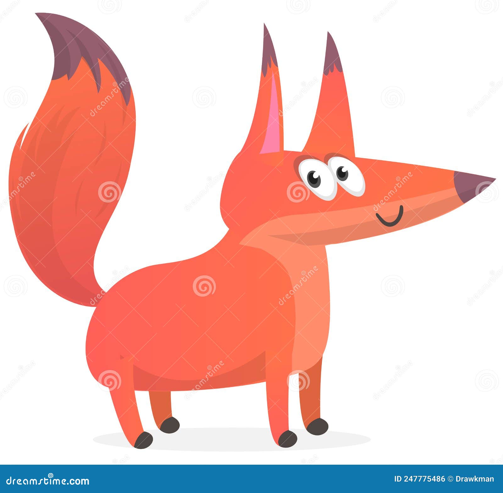 Cute Cartoon Fox Character. Vector Illustration Isolated Stock Vector ...