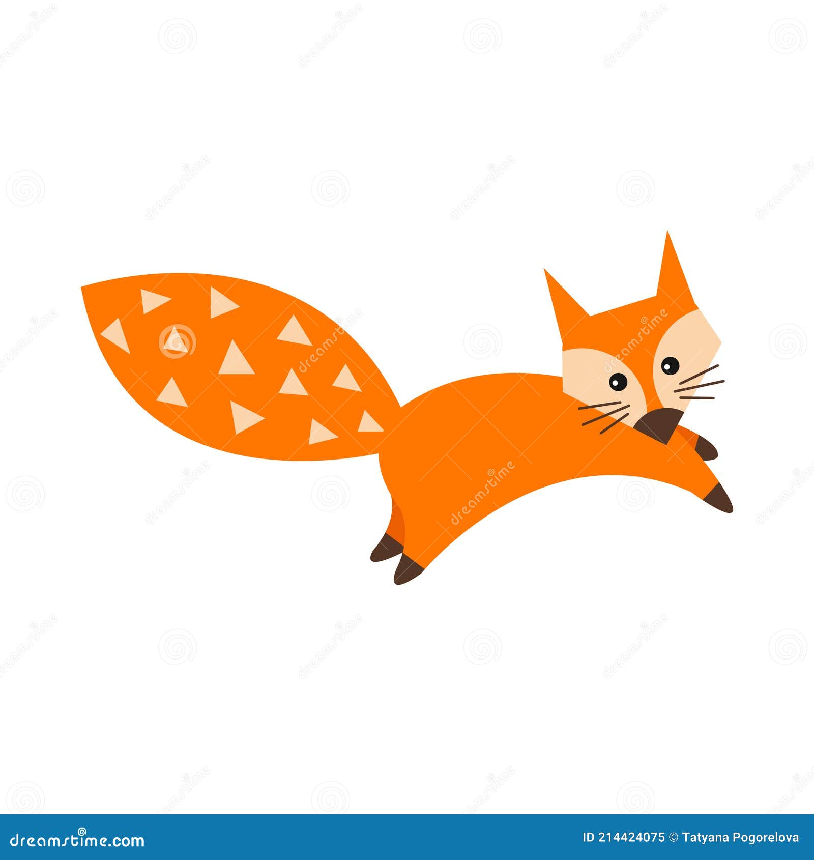Cute Cartoon Fox in Modern Simple Flat Style. Vector Illustration Stock ...