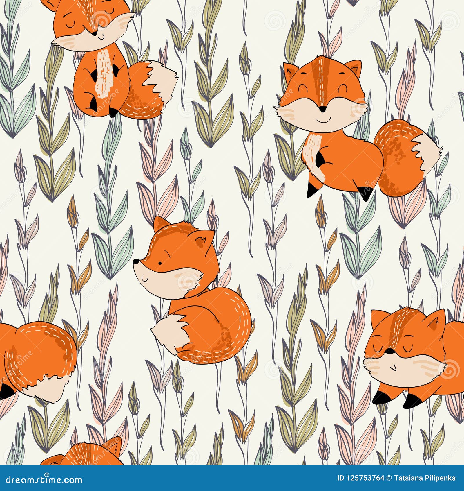 Cute cartoon Fox stock vector. Illustration of character - 125753764