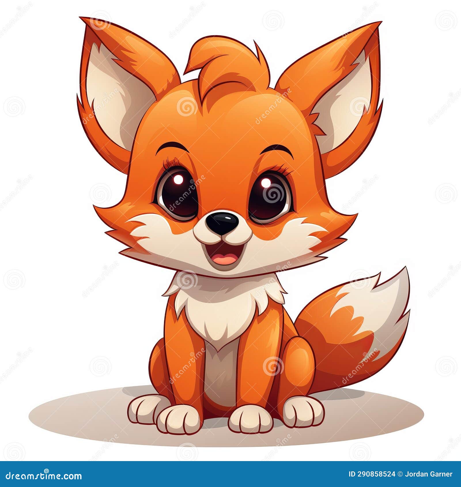 Cute Cartoon Fox Vector Illustration Stock Illustration - Illustration of design, humor: 290858524