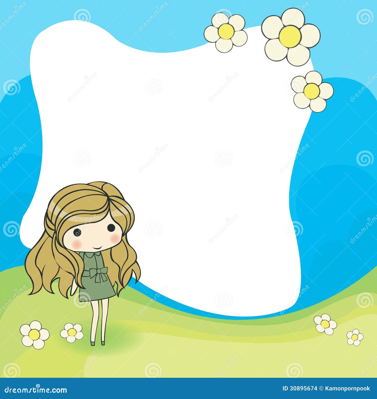 Cute cartoon frame stock vector. Illustration of design - 30895674