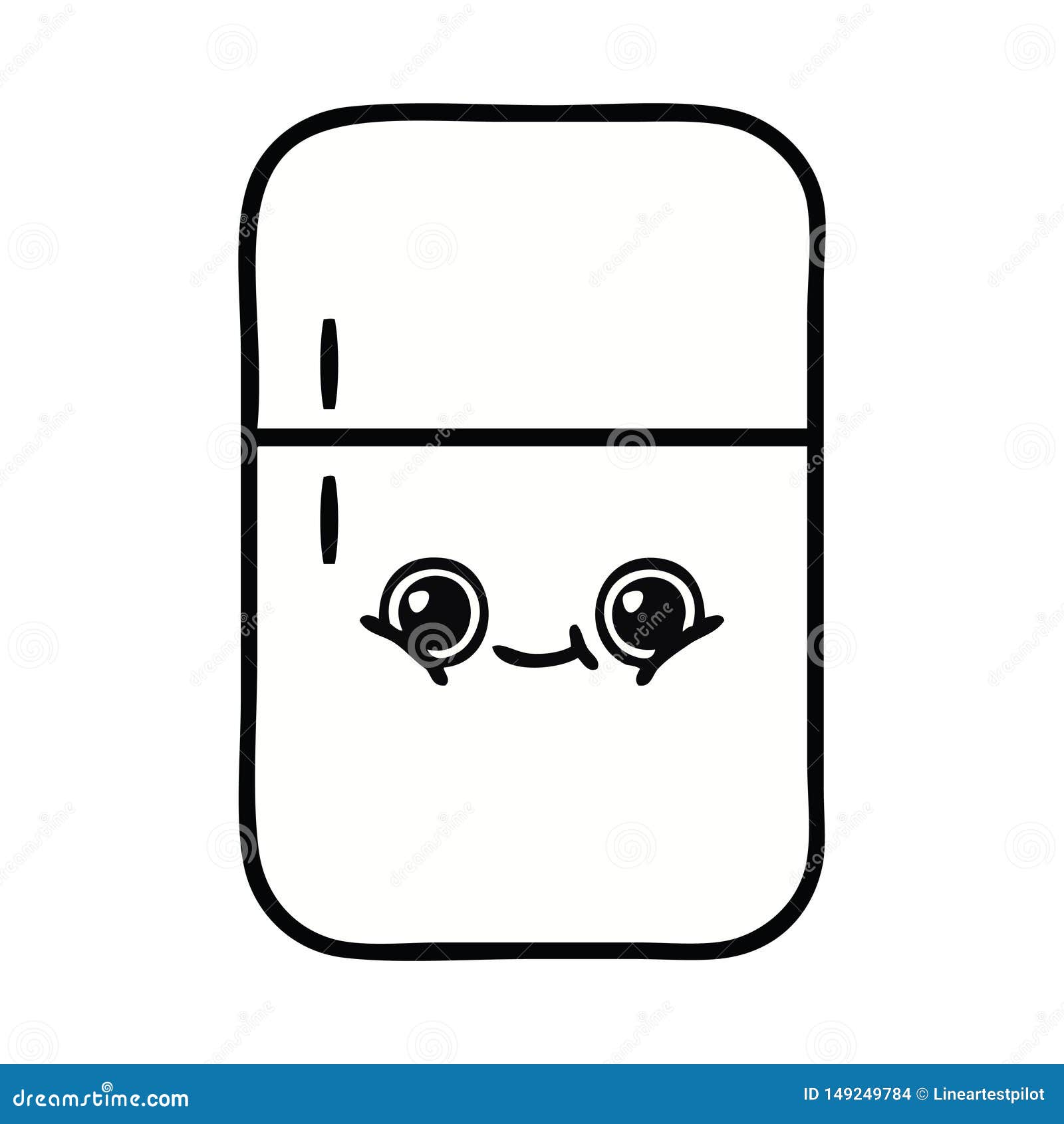 Cute Cartoon Fridge Freezer Stock Vector - Illustration of freezer ...