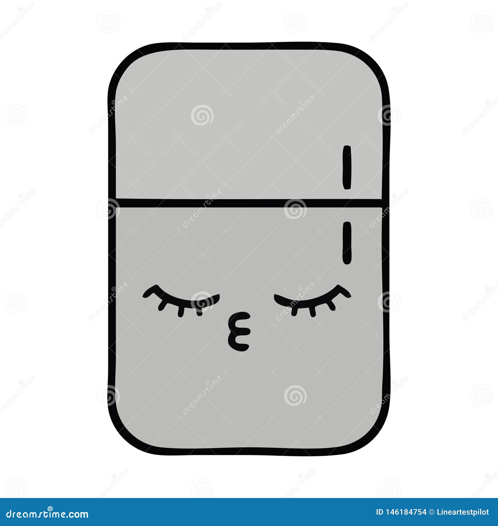 Cute Cartoon of a Fridge Freezer Stock Vector - Illustration of freezer ...