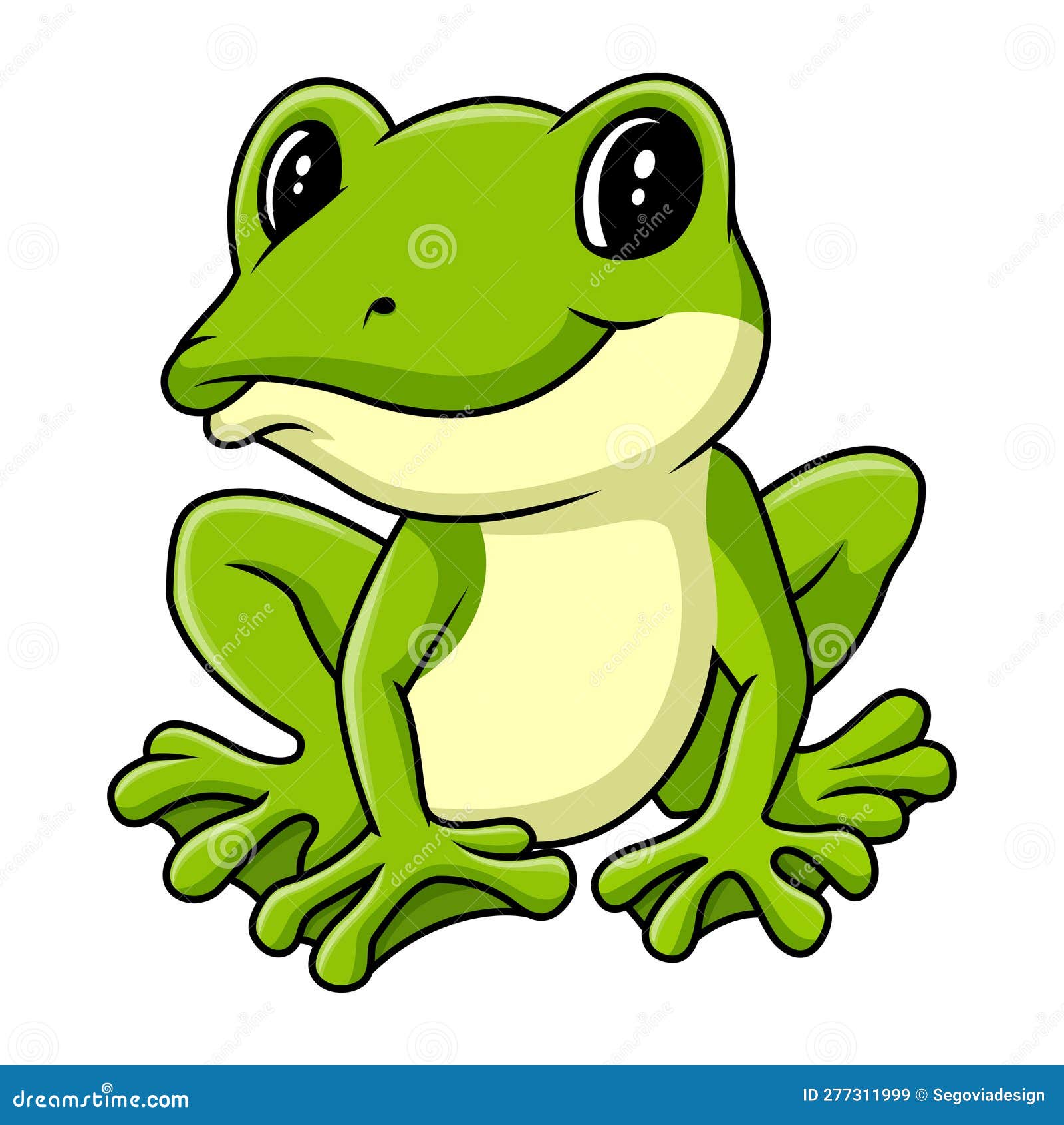 A Cute Cartoon Frog Sitting Stock Vector - Illustration of character ...