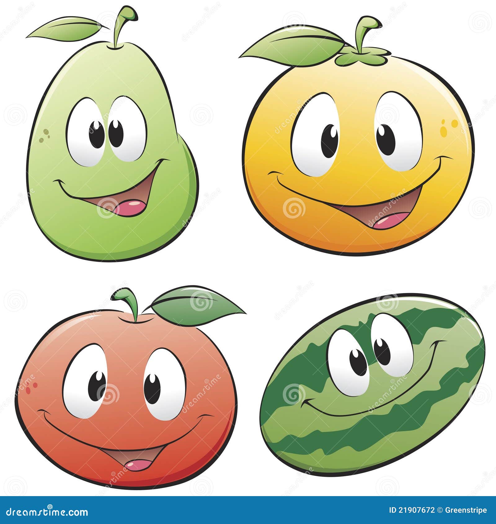 Cute Cartoon Fruit stock vector. Image of fruit, vector - 21907672