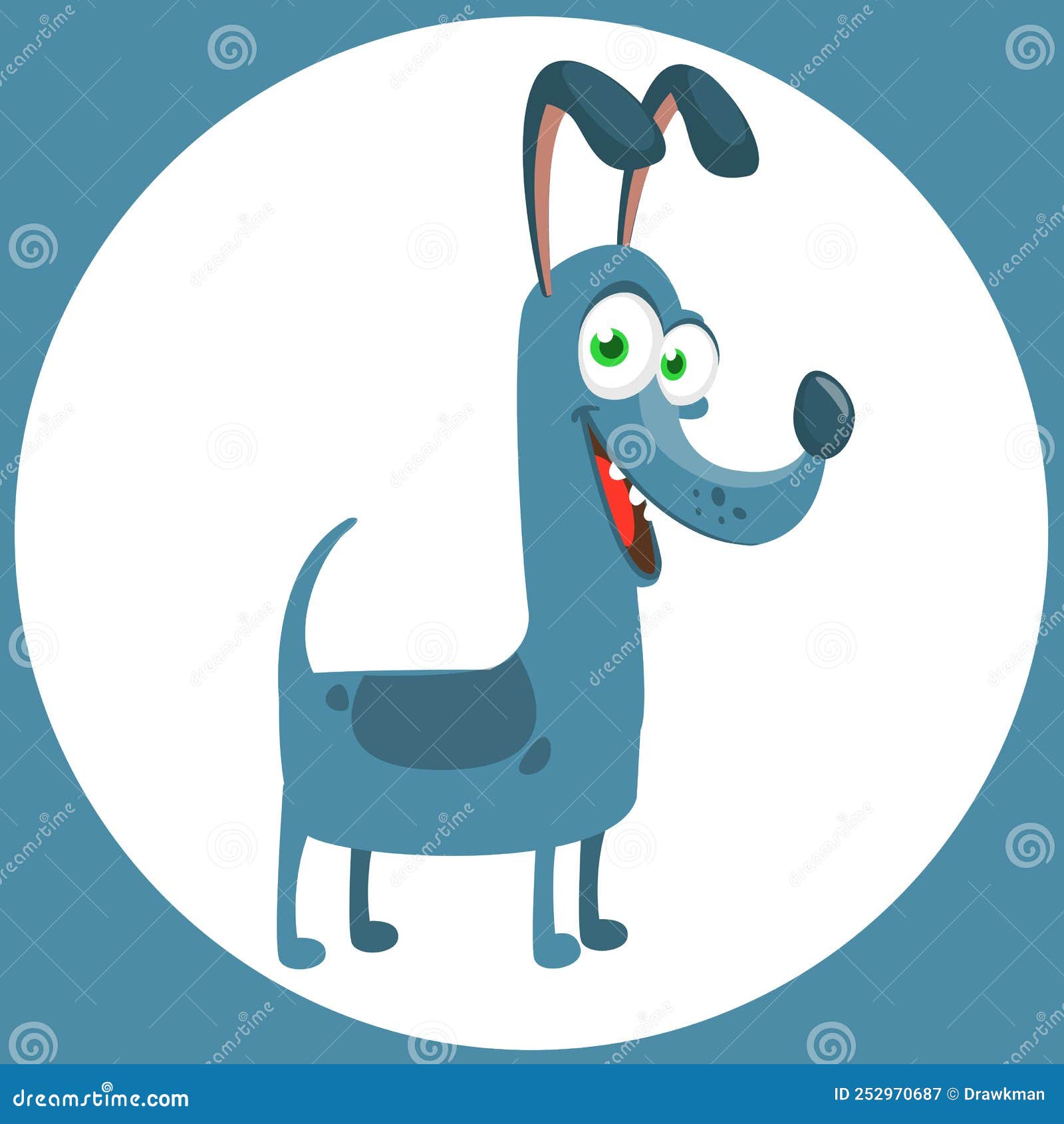 Cute Cartoon Funny Dog. Vector Illustration Stock Vector - Illustration ...