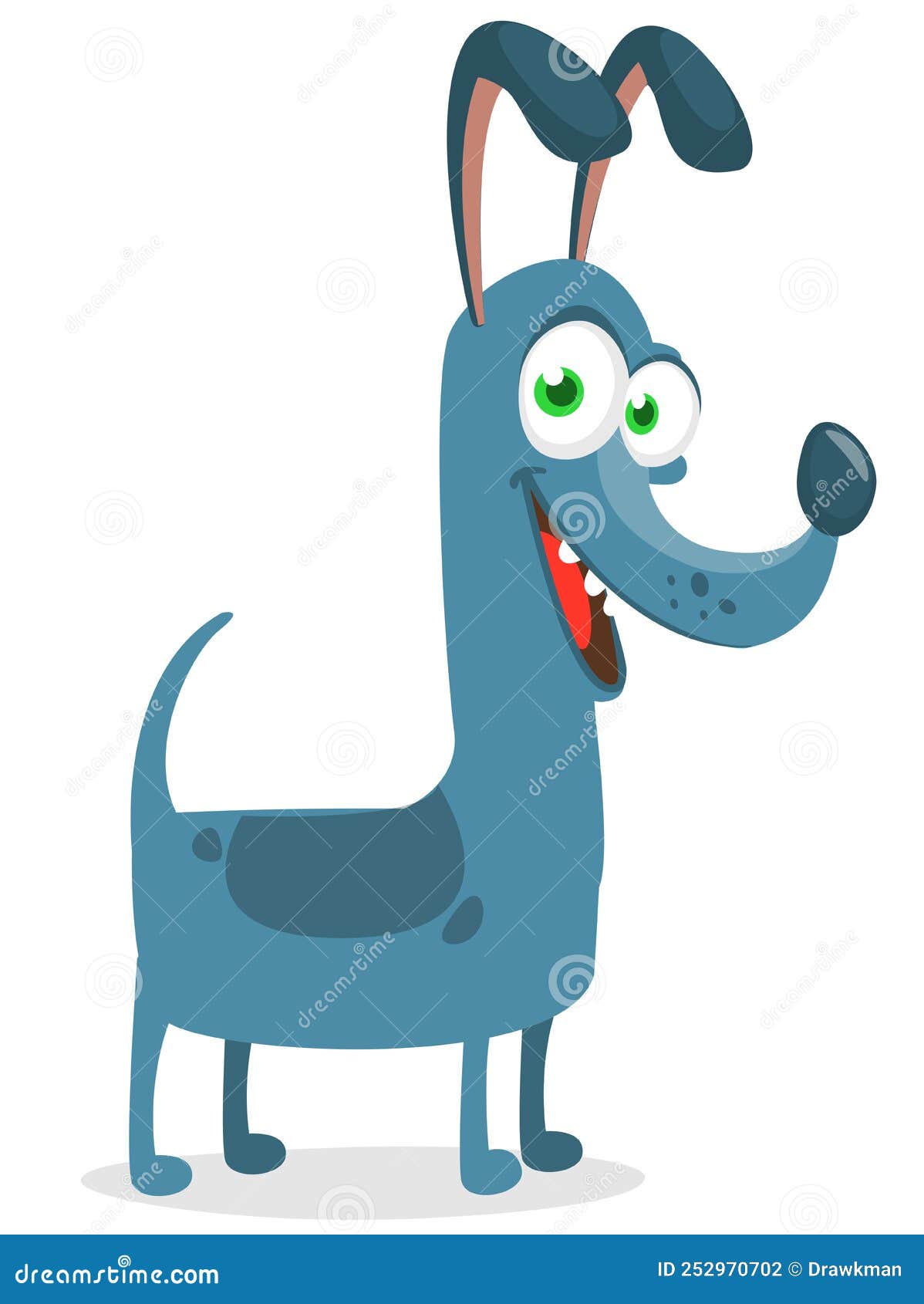 Cute Cartoon Funny Dog. Vector Illustration Stock Vector - Illustration ...