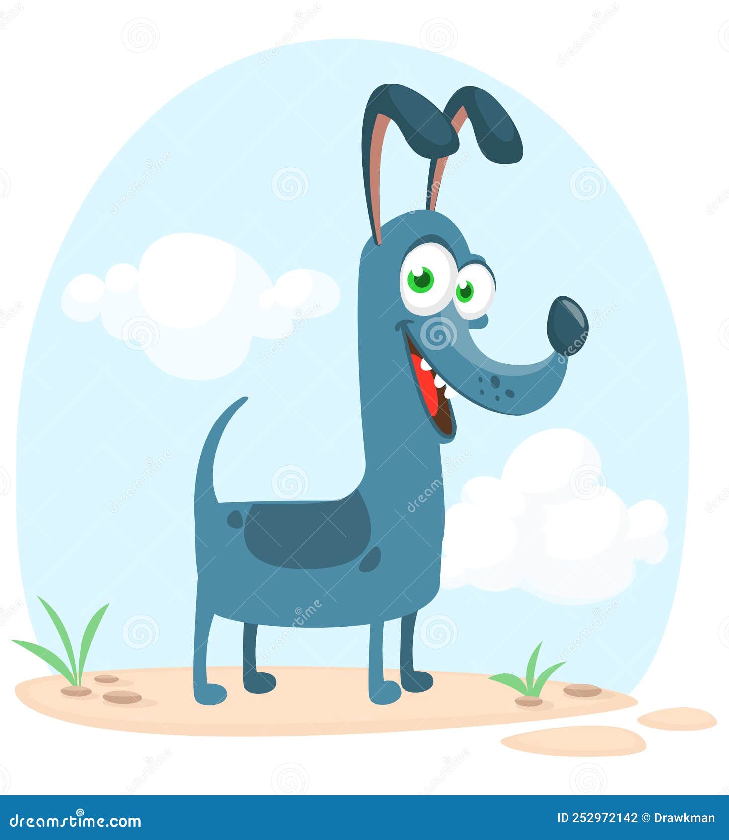 Cute Cartoon Funny Dog. Vector Illustration Stock Vector - Illustration ...