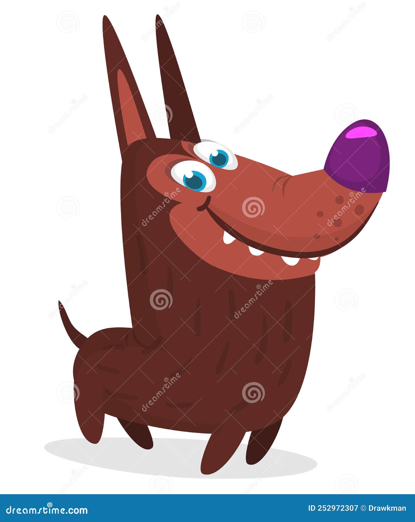 Cute Cartoon Funny Dog. Vector Illustration Stock Vector - Illustration ...