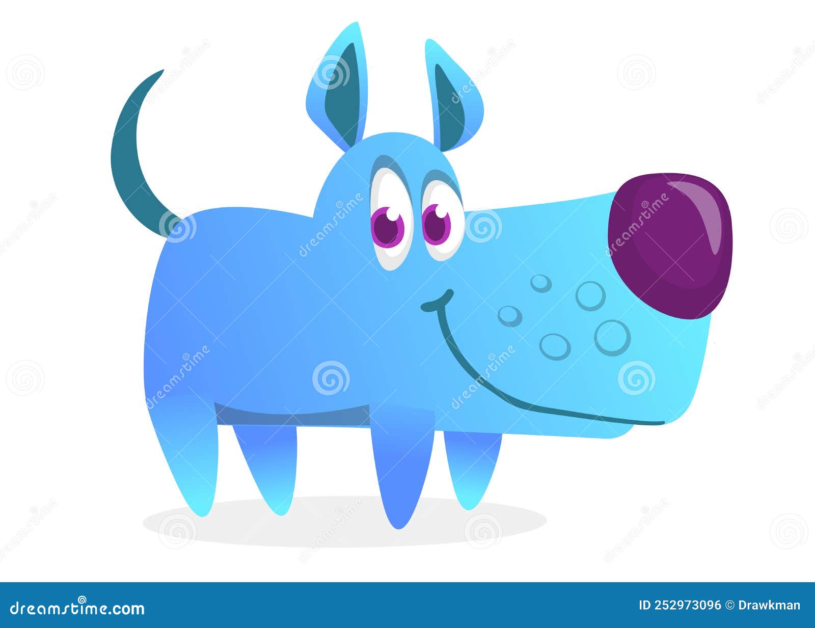 Cute Cartoon Funny Dog. Vector Illustration Stock Vector - Illustration ...