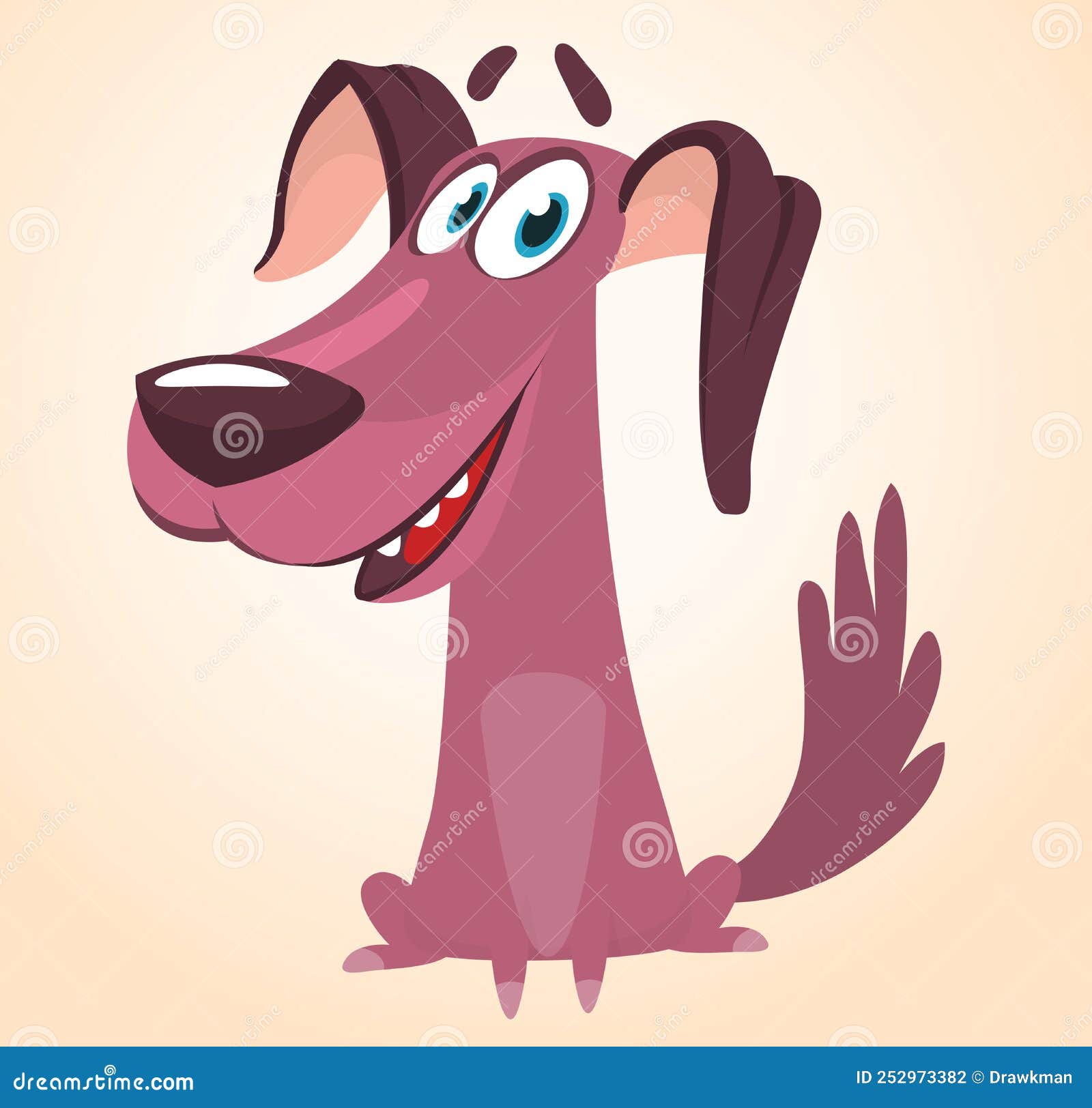Cute Cartoon Funny Dog. Vector Illustration Stock Vector - Illustration ...