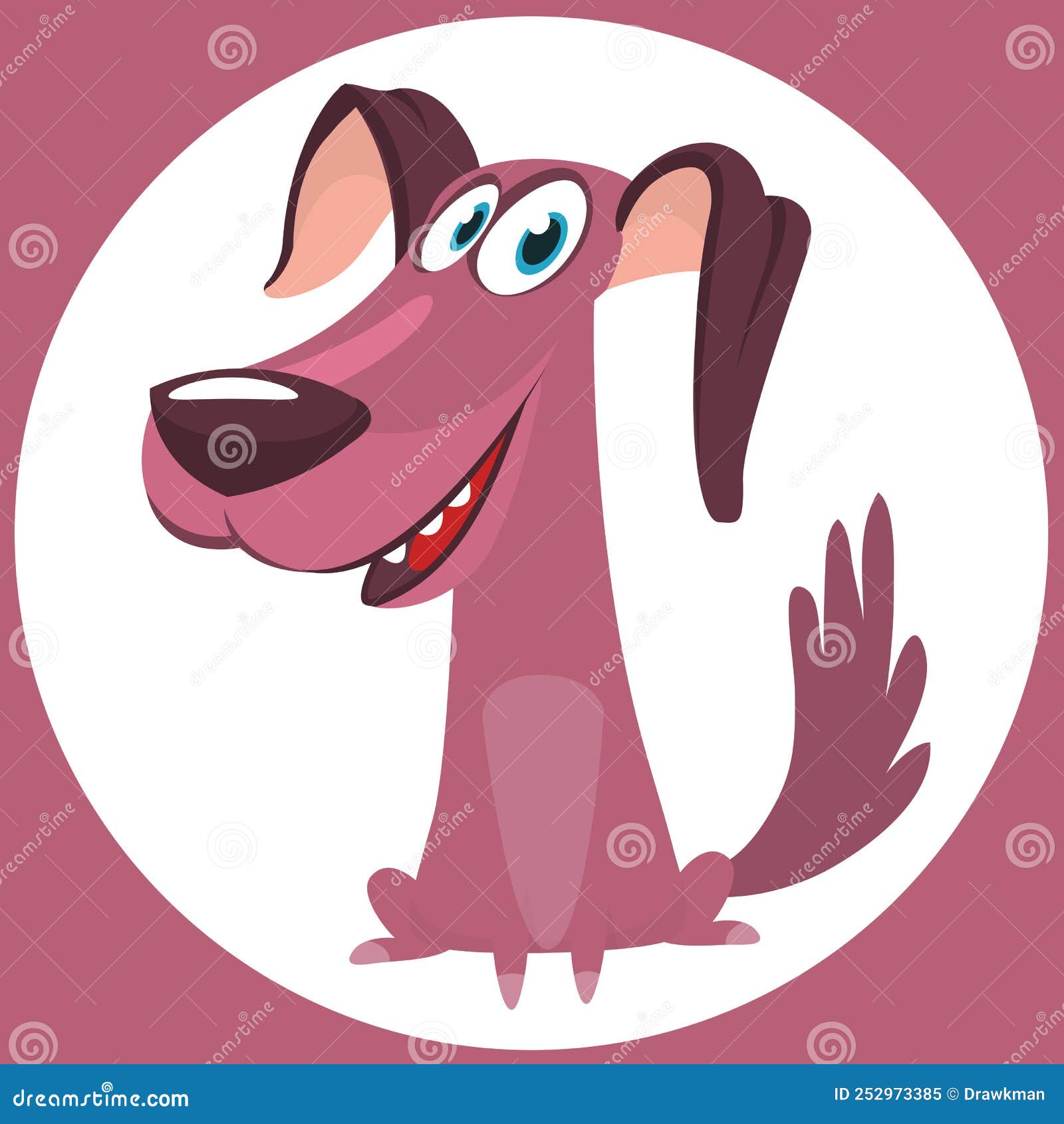 Cute Cartoon Funny Dog. Vector Illustration Stock Vector - Illustration ...