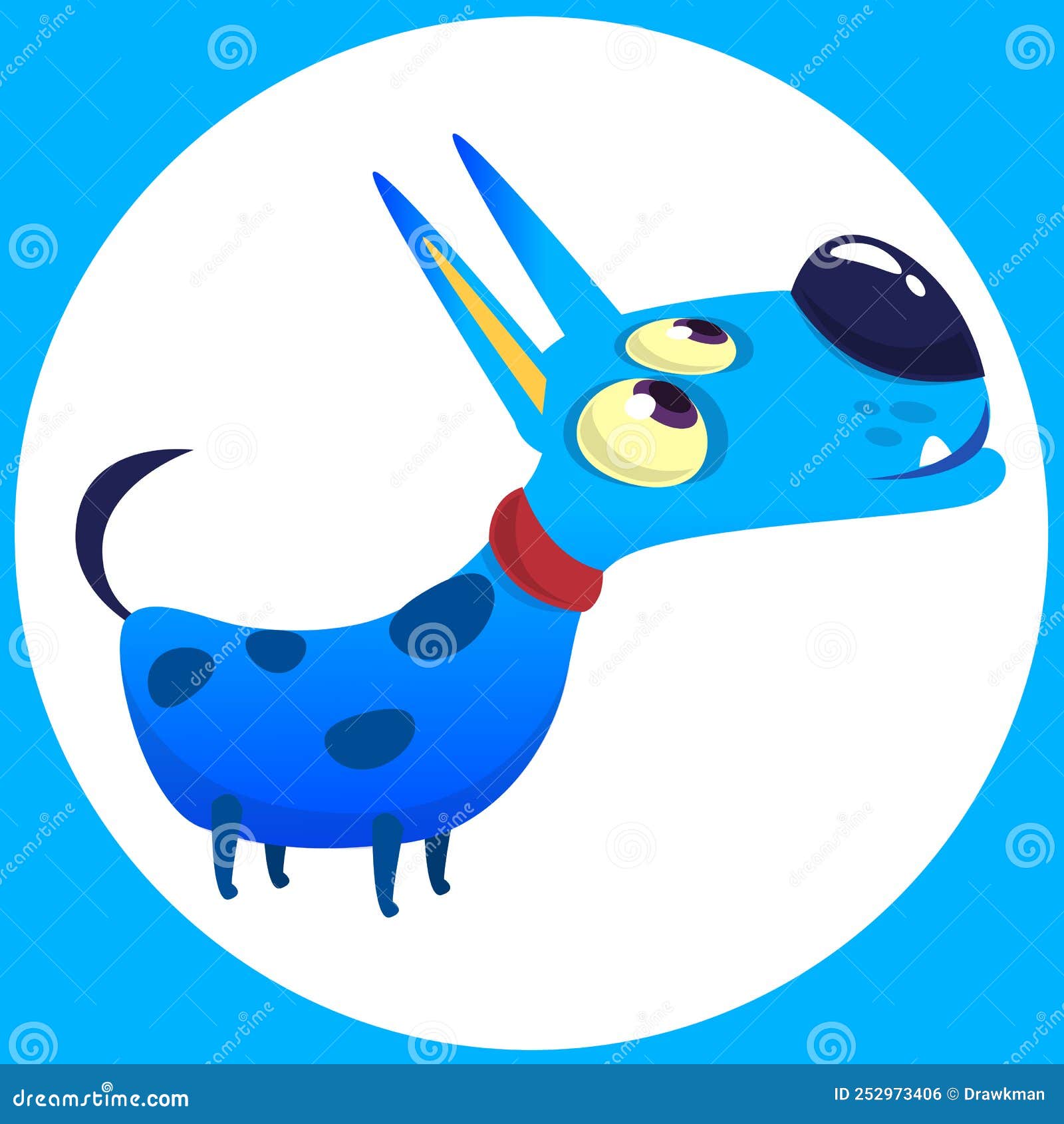 Cute Cartoon Funny Dog. Vector Illustration Stock Vector - Illustration ...