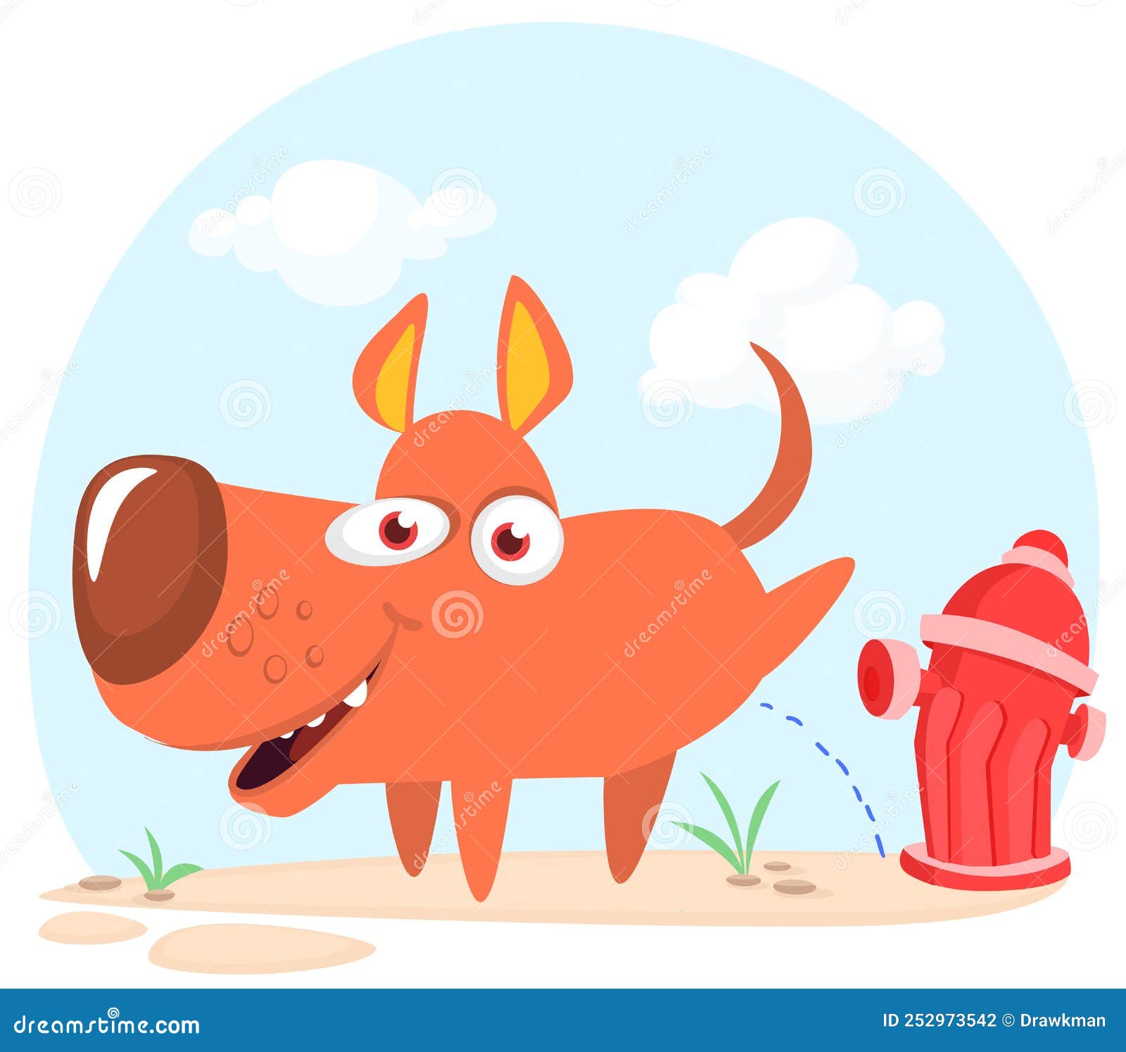 Cute Cartoon Funny Dog. Vector Illustration Stock Vector - Illustration ...