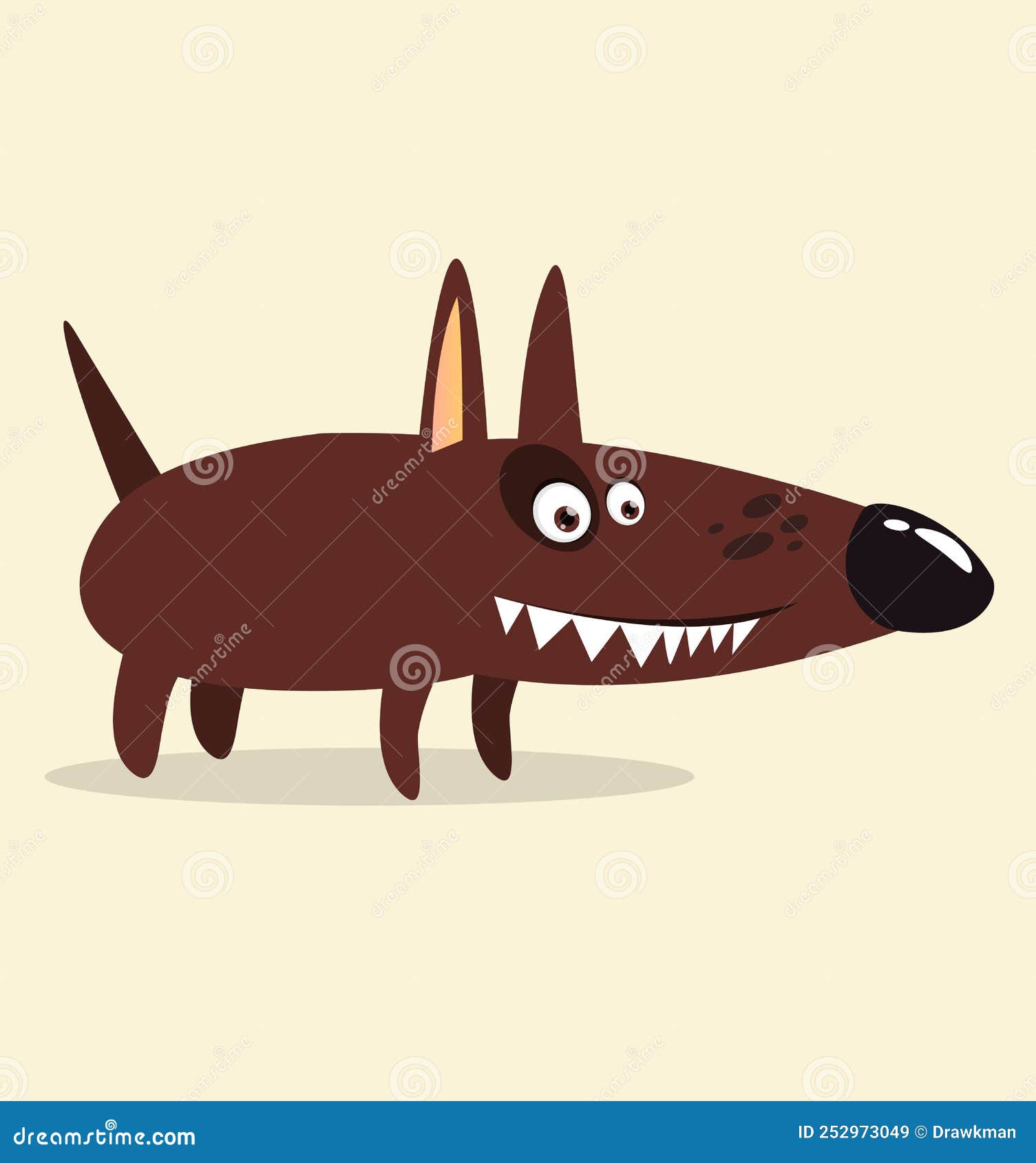 Cute Cartoon Funny Dog. Vector Illustration Stock Vector - Illustration ...