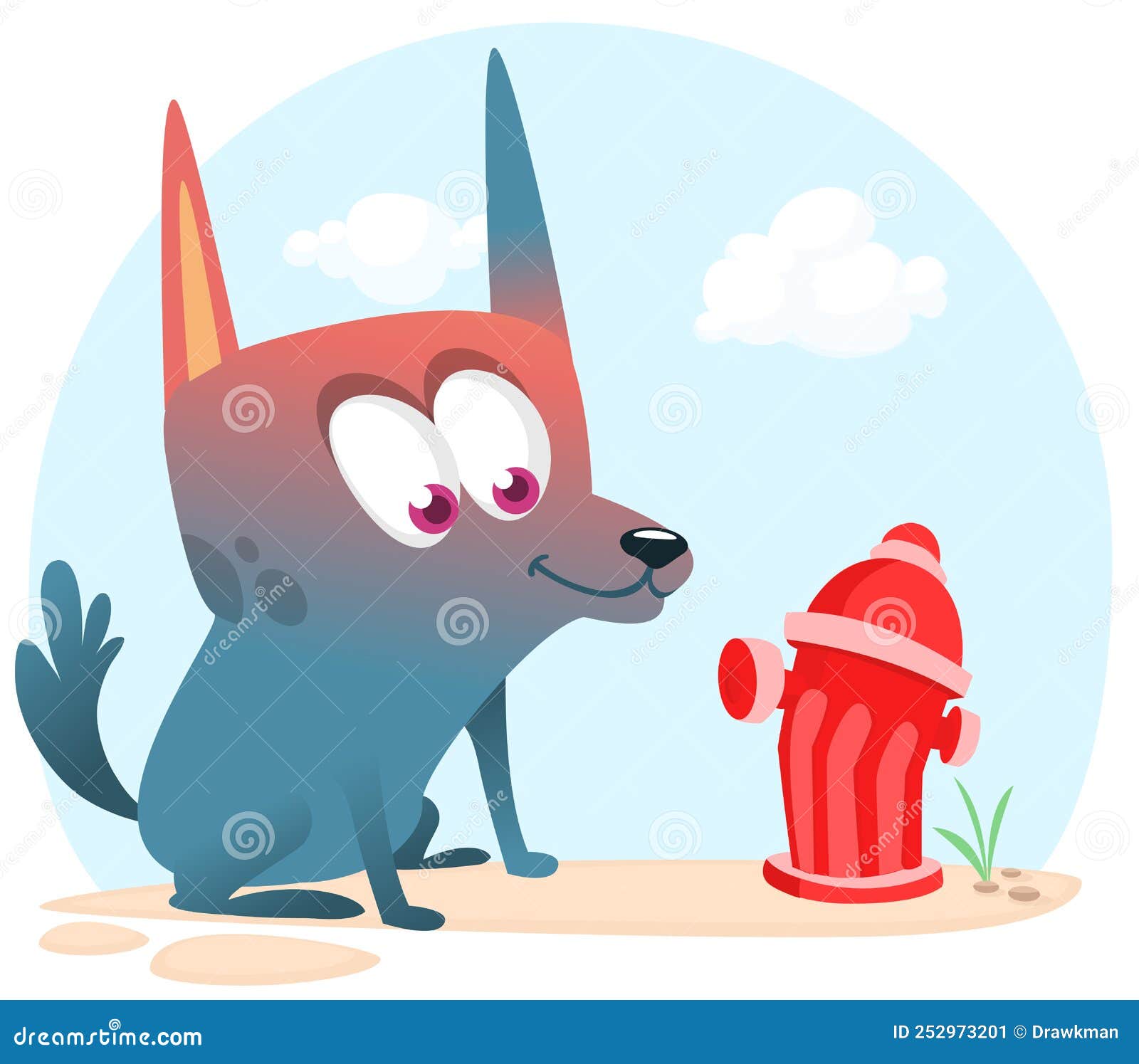 Cute Cartoon Funny Dog. Vector Illustration Stock Vector - Illustration ...