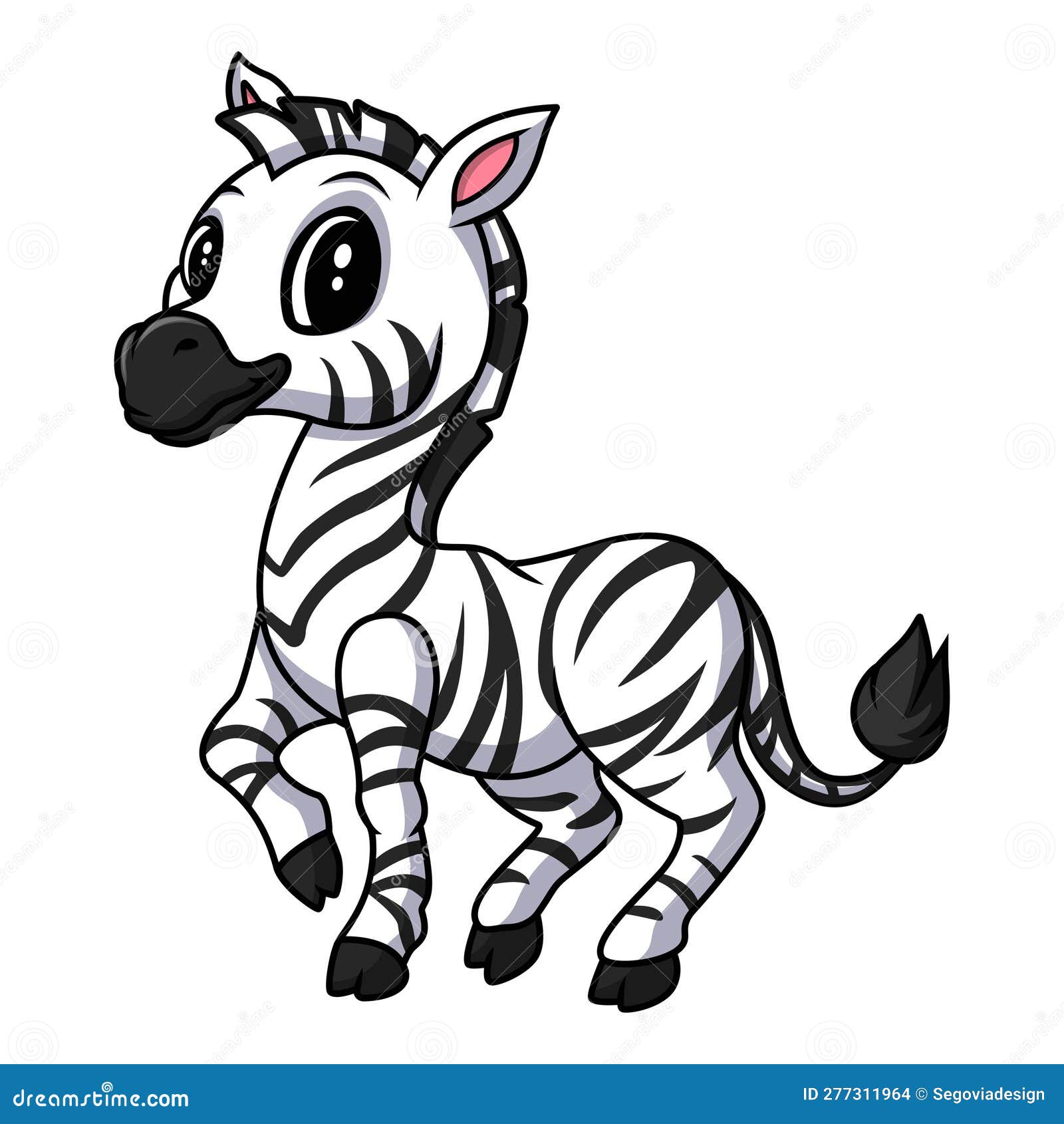 Cute Cartoon Funny Zebra Stand Stock Vector - Illustration of africa ...