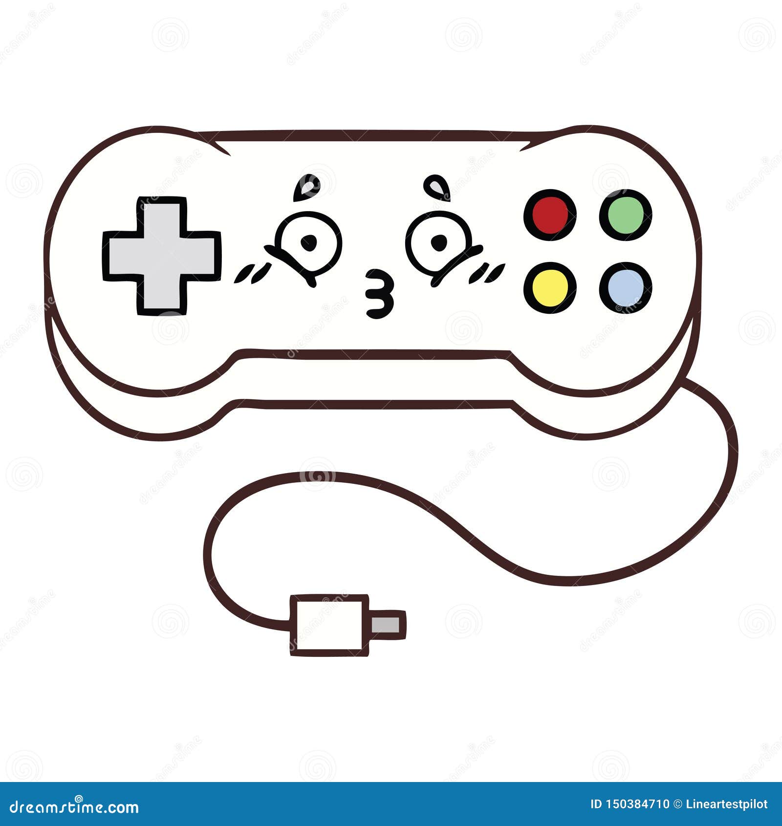 Cute Cartoon of a Game Controller Stock Vector - Illustration of quirky ...