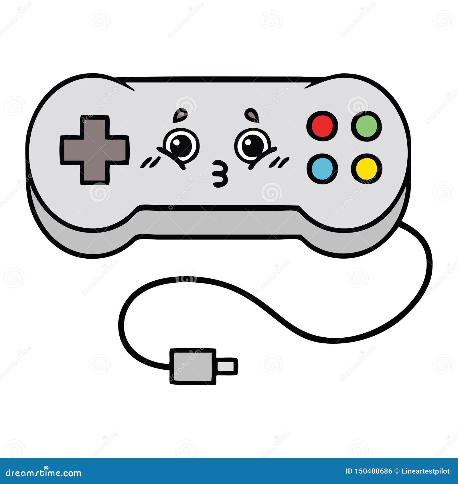 Cute Cartoon of a Game Controller Stock Vector - Illustration of ...