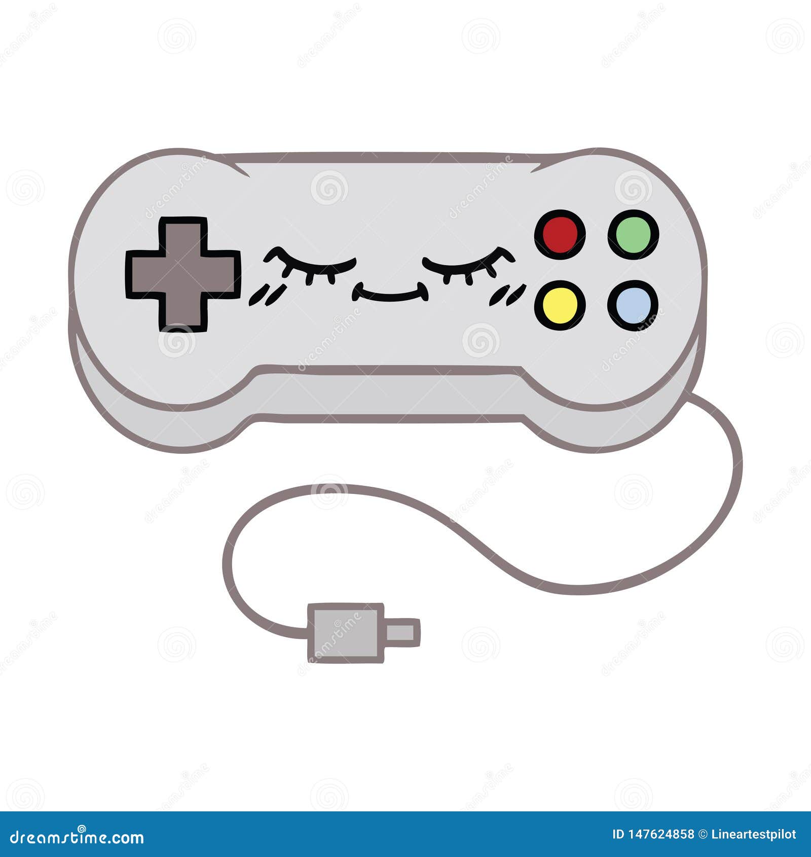 Cute Cartoon Game Controller Stock Vector - Illustration of retro ...