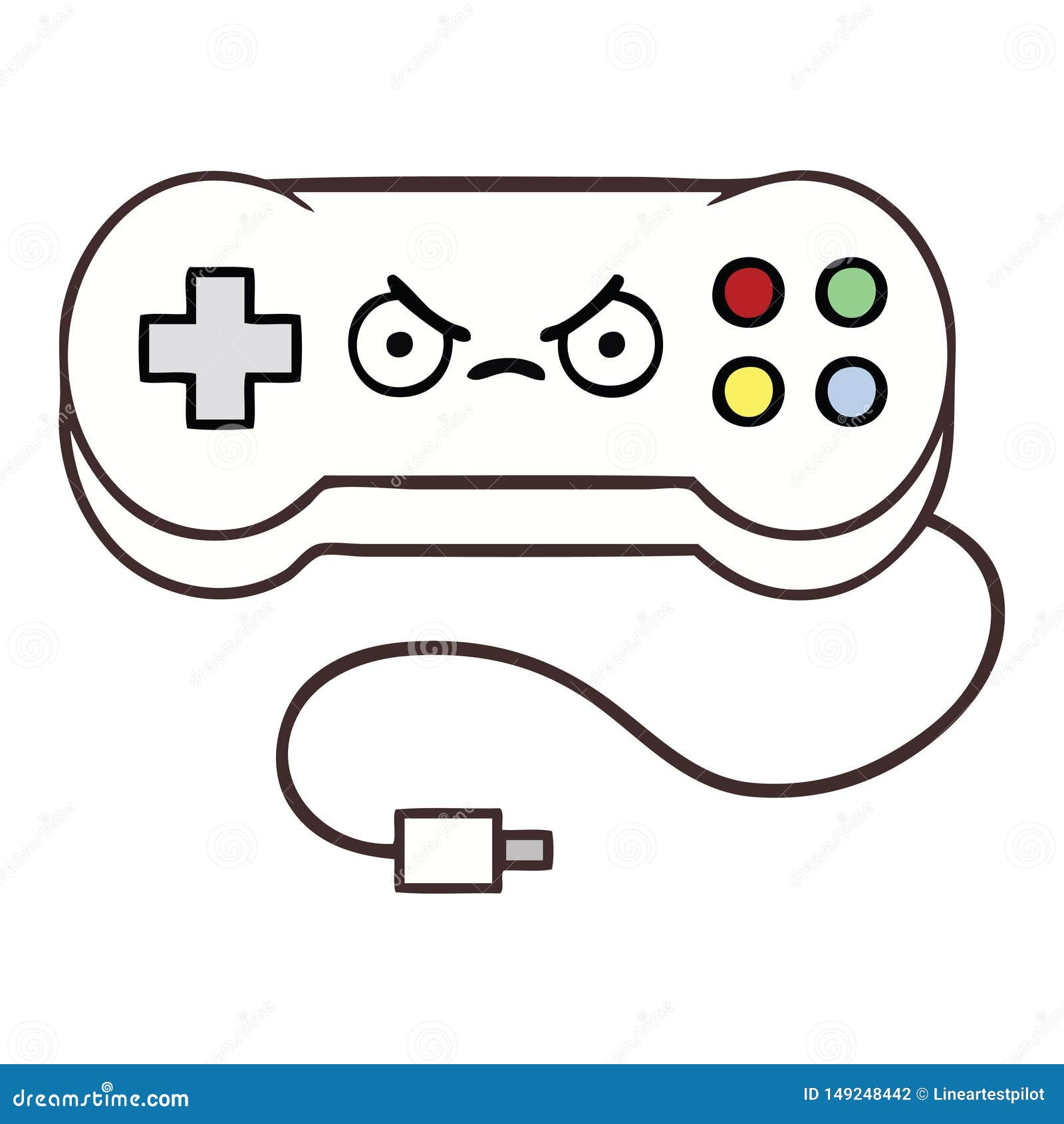 Cute Cartoon Game Controller Stock Vector - Illustration of hand, retro ...