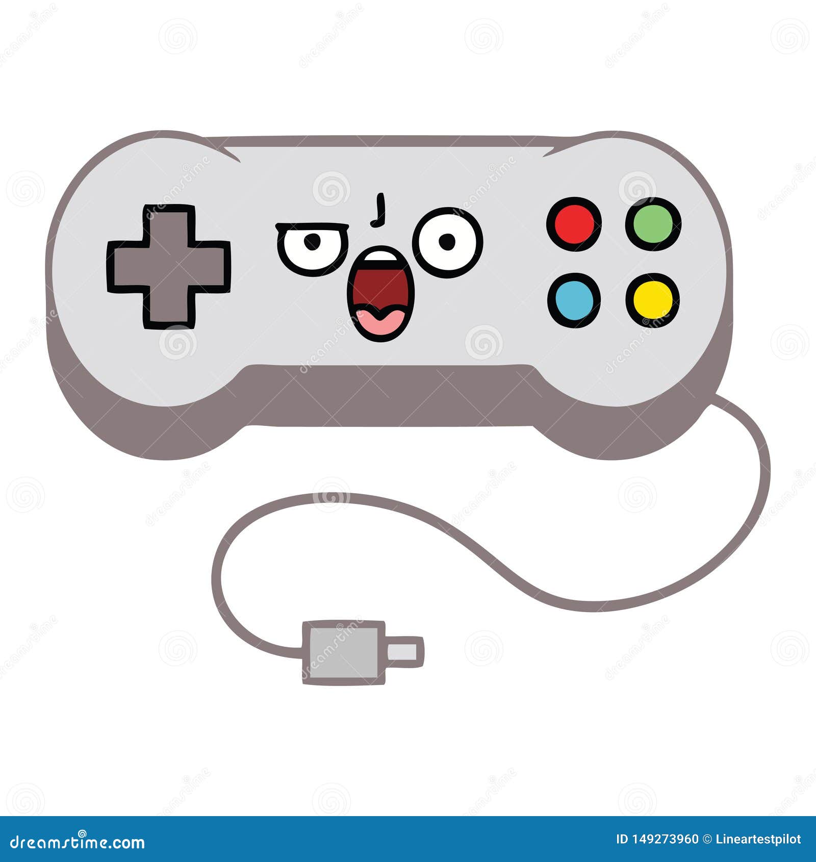 Cute Cartoon Game Controller Stock Vector - Illustration of cartoon ...