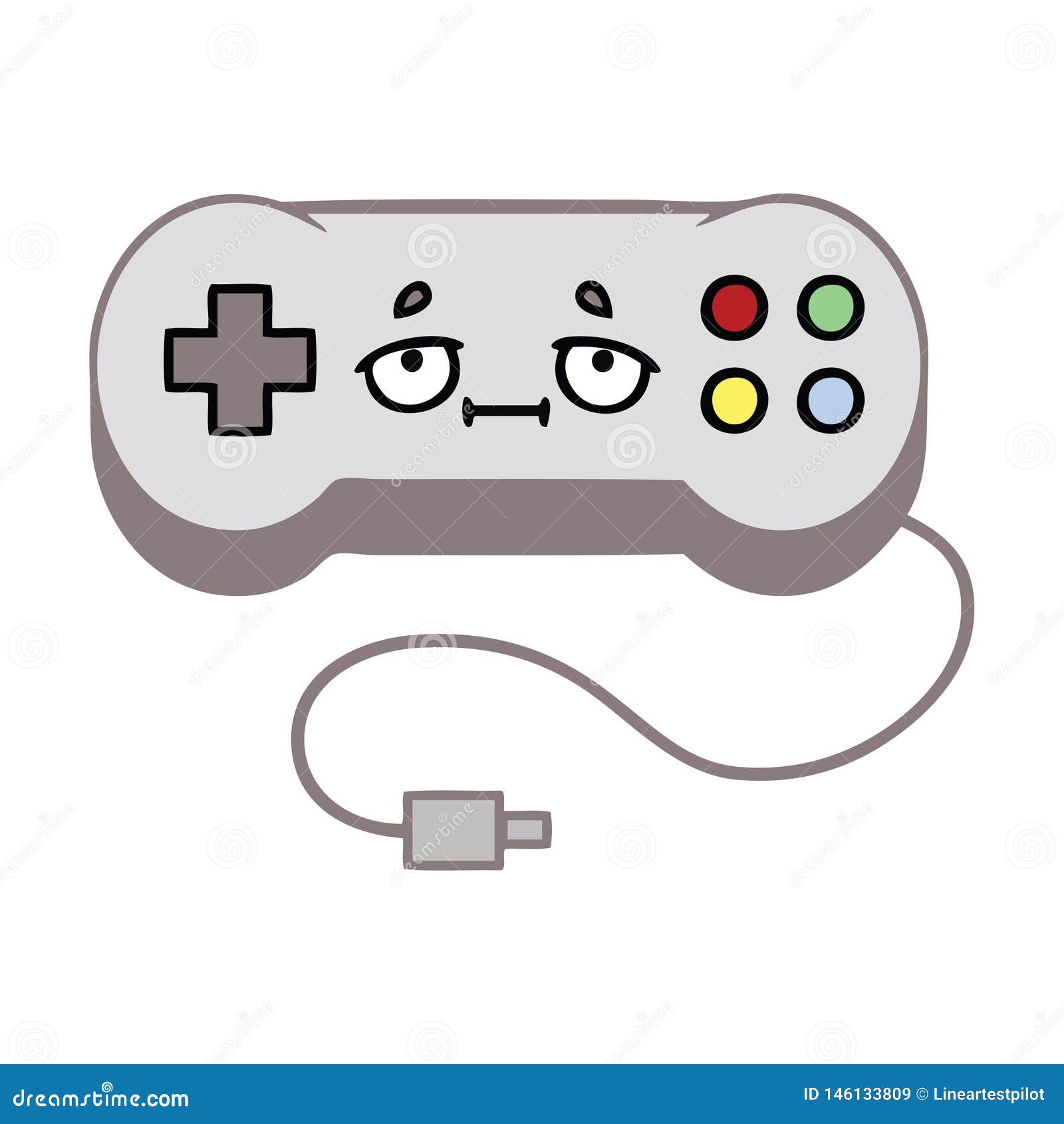 Cute Cartoon of a Game Controller Stock Vector - Illustration of ...