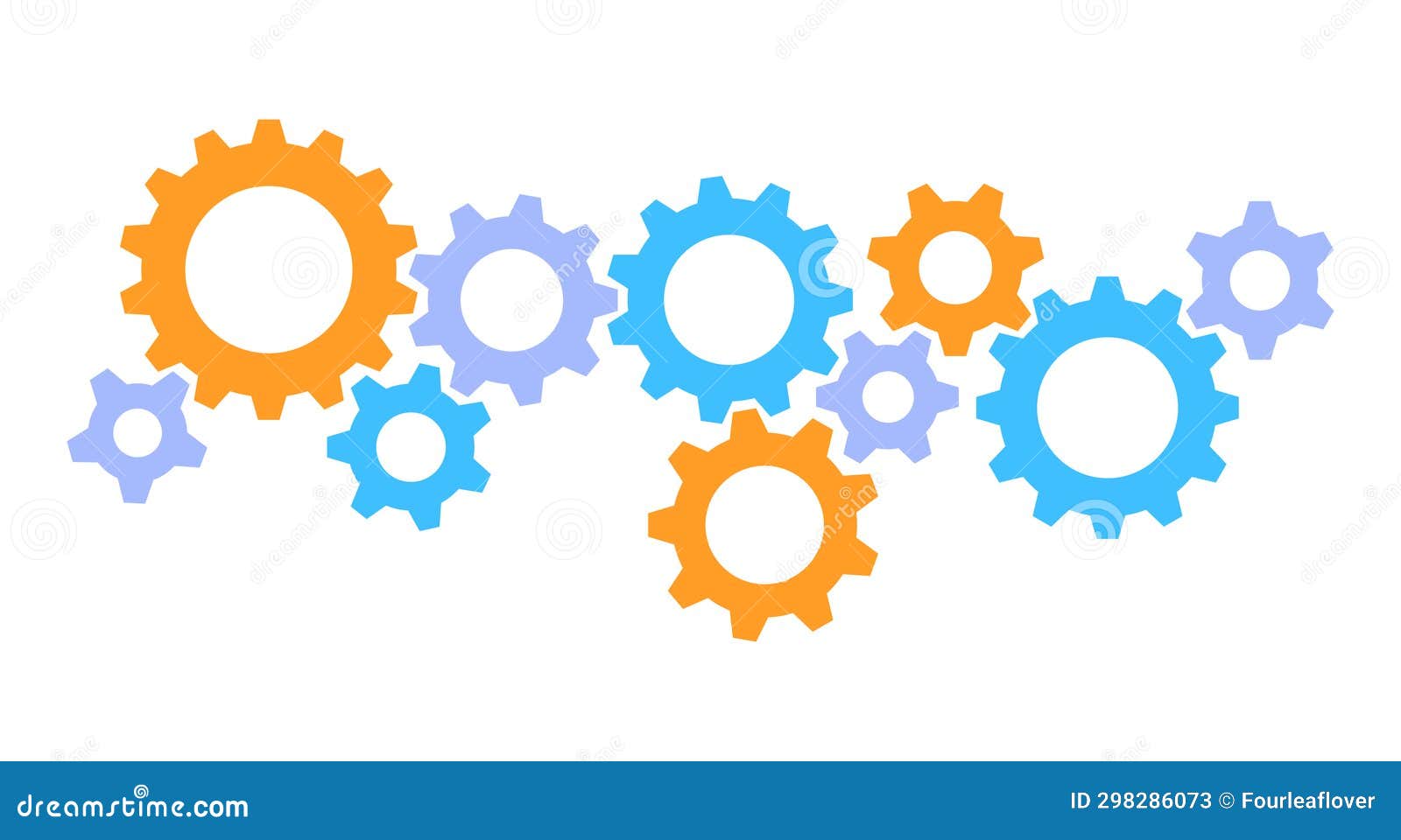 Cute Cartoon Gears Color on White Background Stock Vector ...