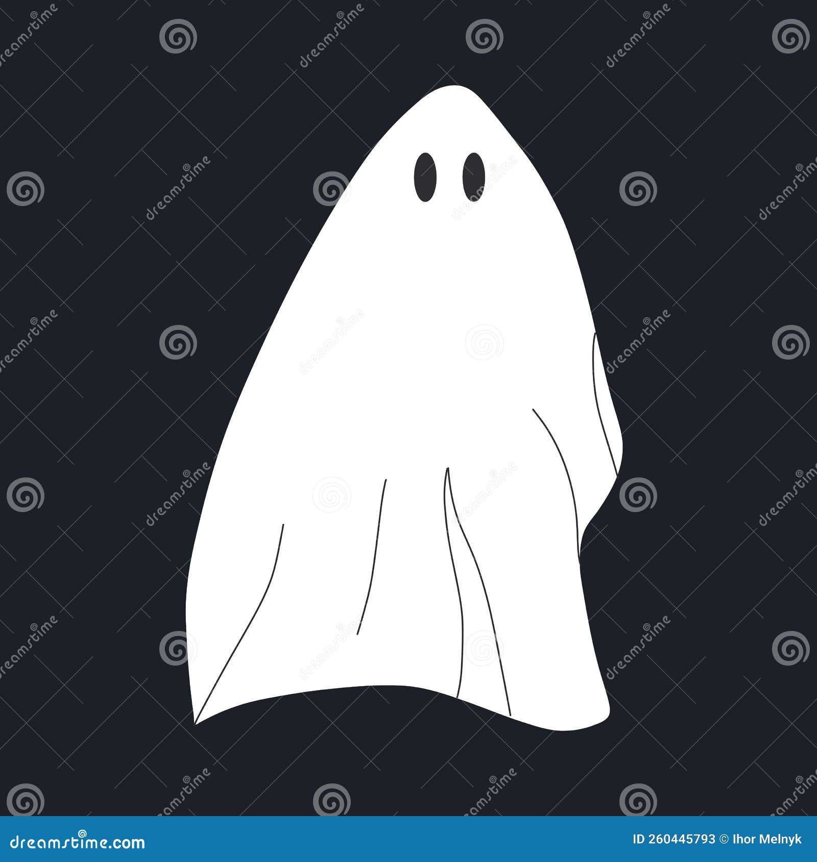 Cute cartoon ghost stock vector. Illustration of dark - 260445793