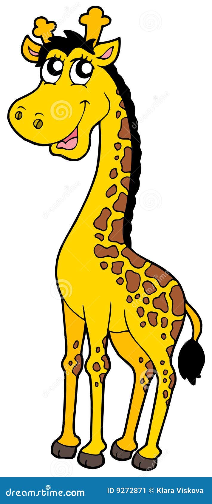 Cute cartoon giraffe stock vector. Illustration of giraffes - 9272871